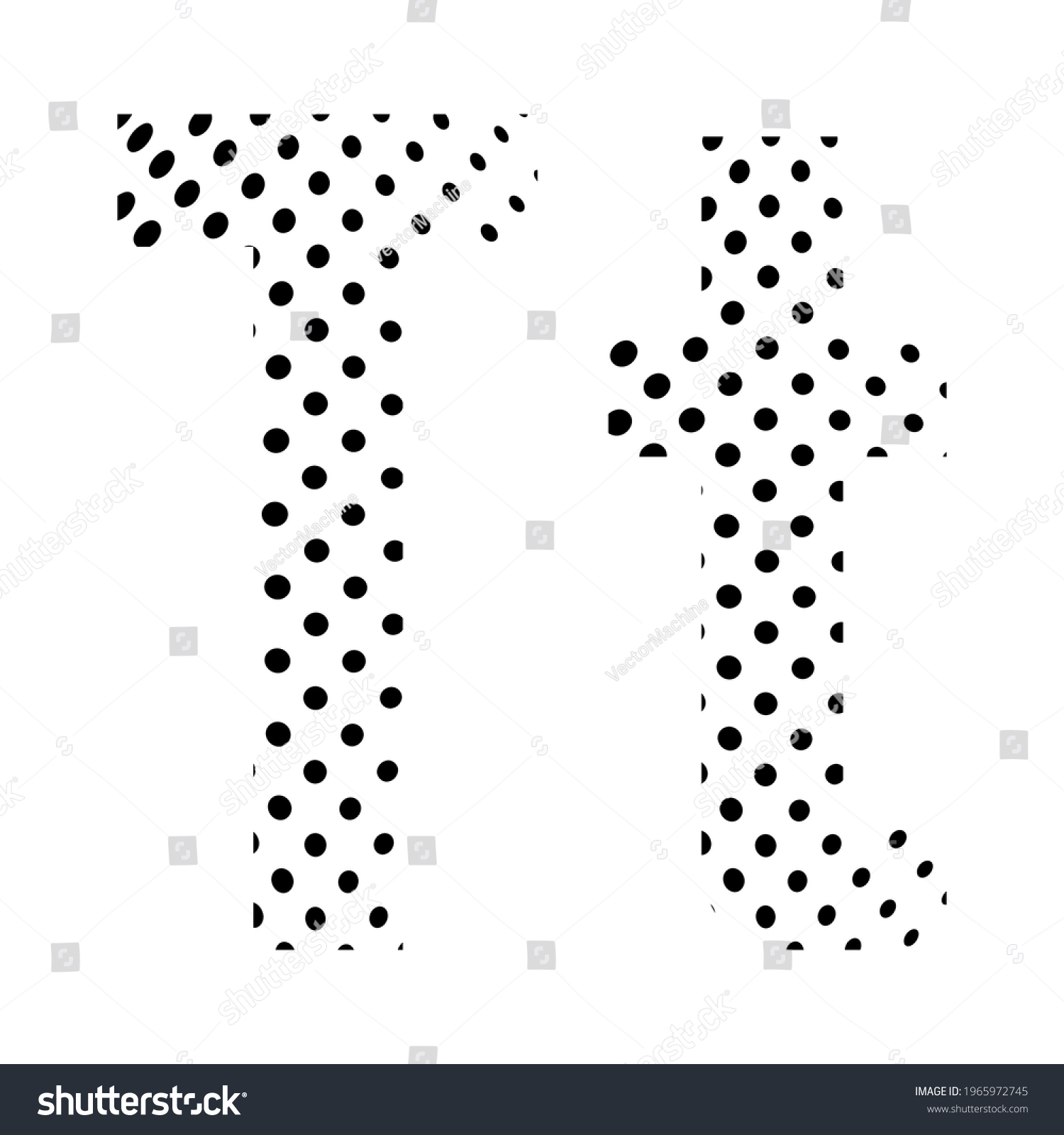 Letter T Black Halftone Pattern Font Stock Vector (Royalty Free ...