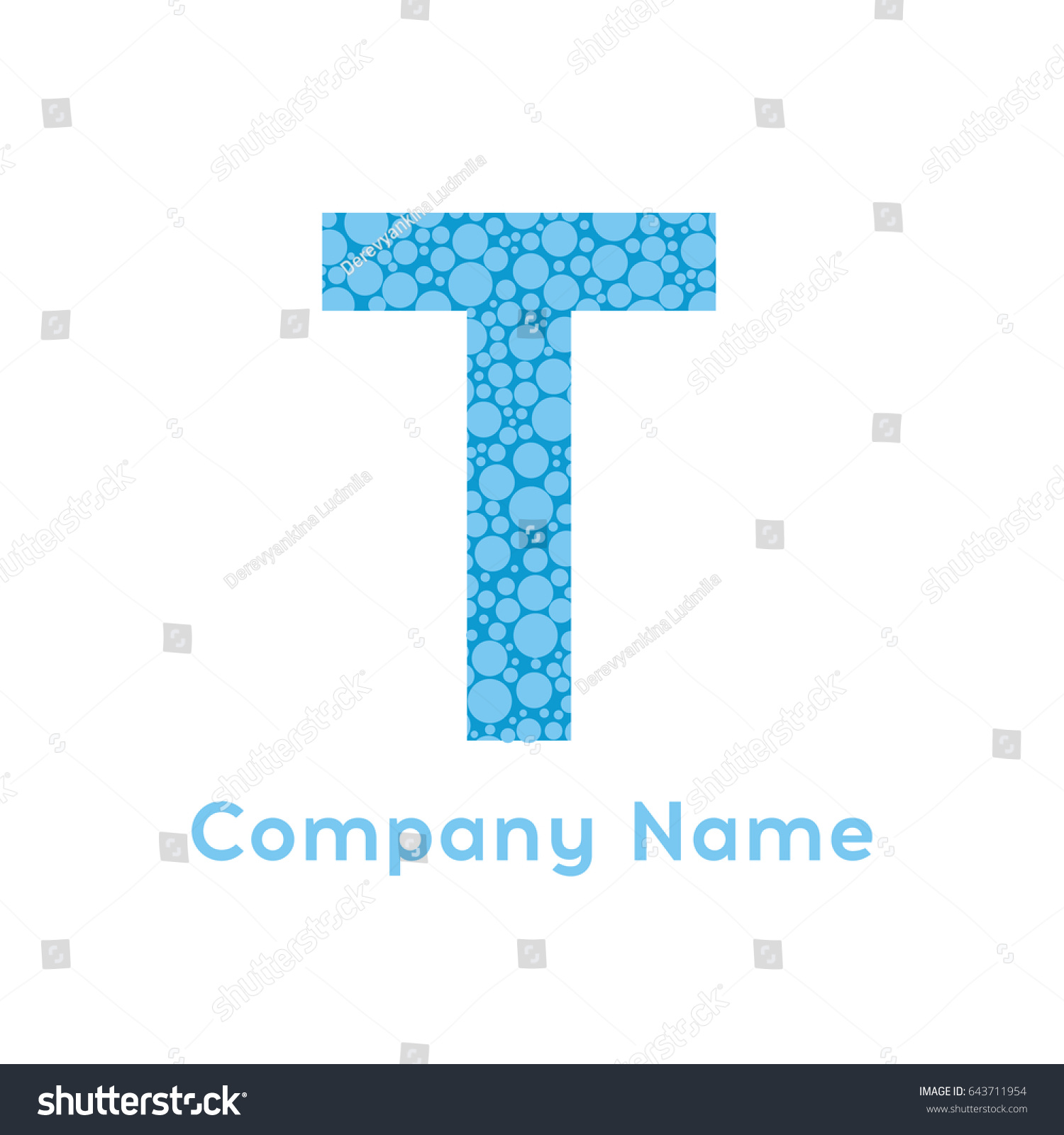 Letter T Bubbles Vector Blue Bubble Stock Vector (Royalty Free ...
