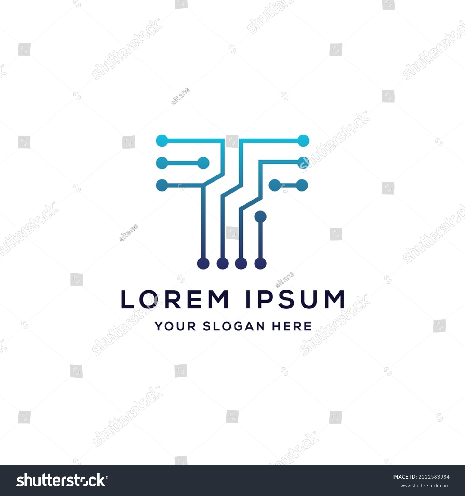 Letter T Digital Technology Dot Lines Stock Vector (Royalty Free ...