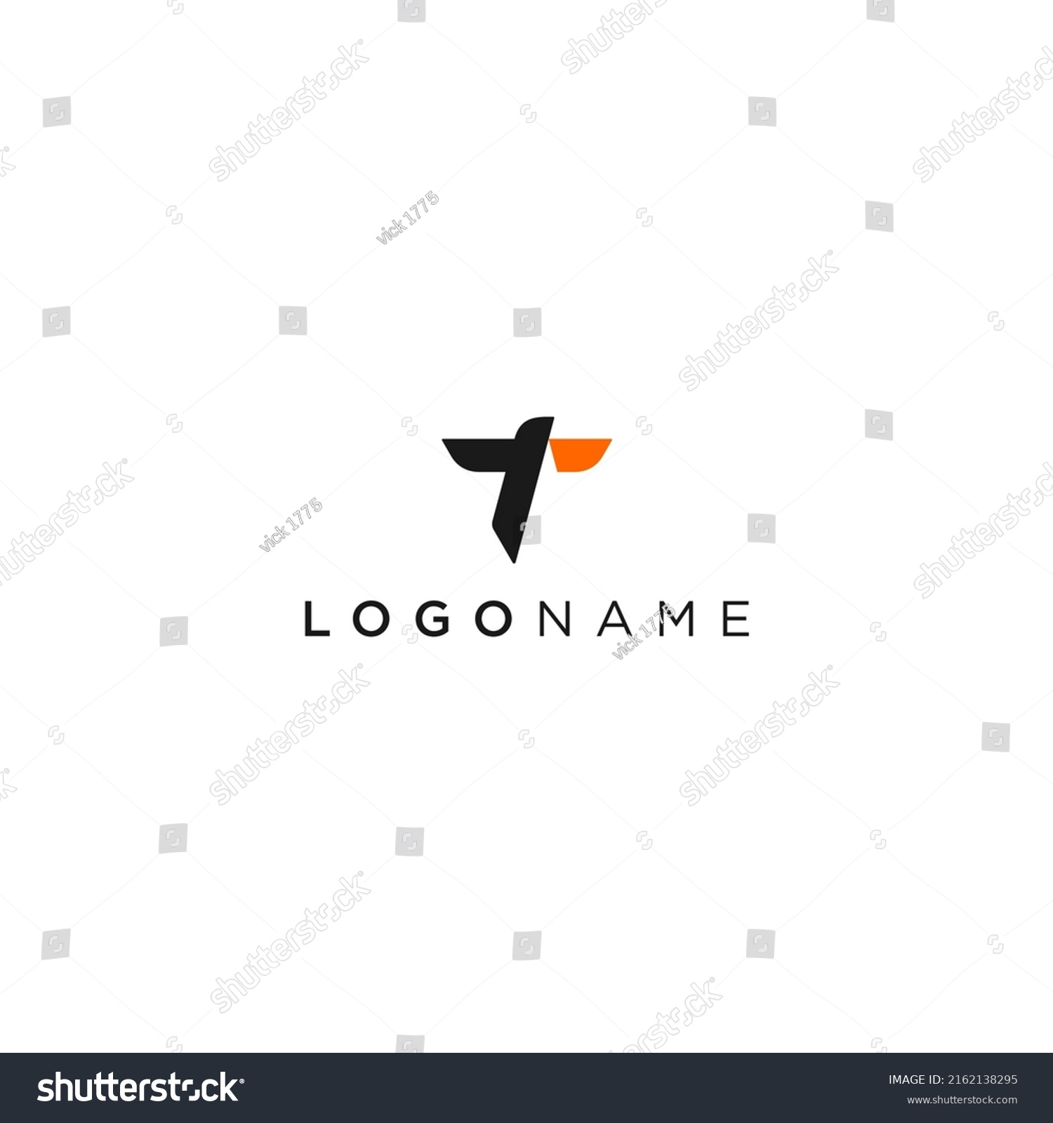 Letter T Initial Flying Bird Logo Stock Vector (Royalty Free ...