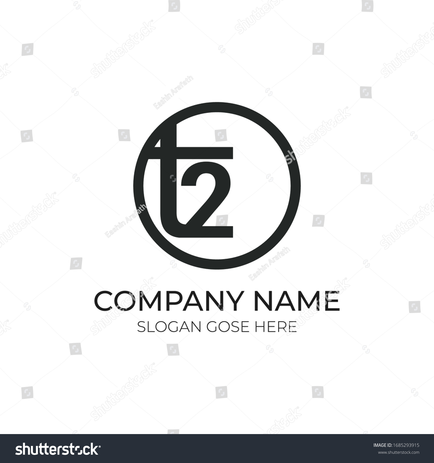 Vektor Stok Letter T2 Logo Design (Tanpa Royalti) 1685293915 | Shutterstock