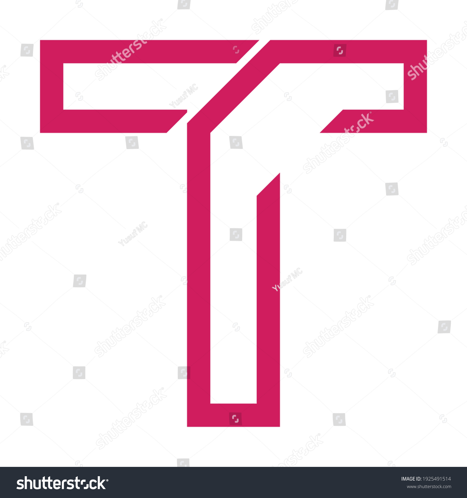 Letter T Monogram Logo Design Stock Vector (Royalty Free) 1925491514 ...