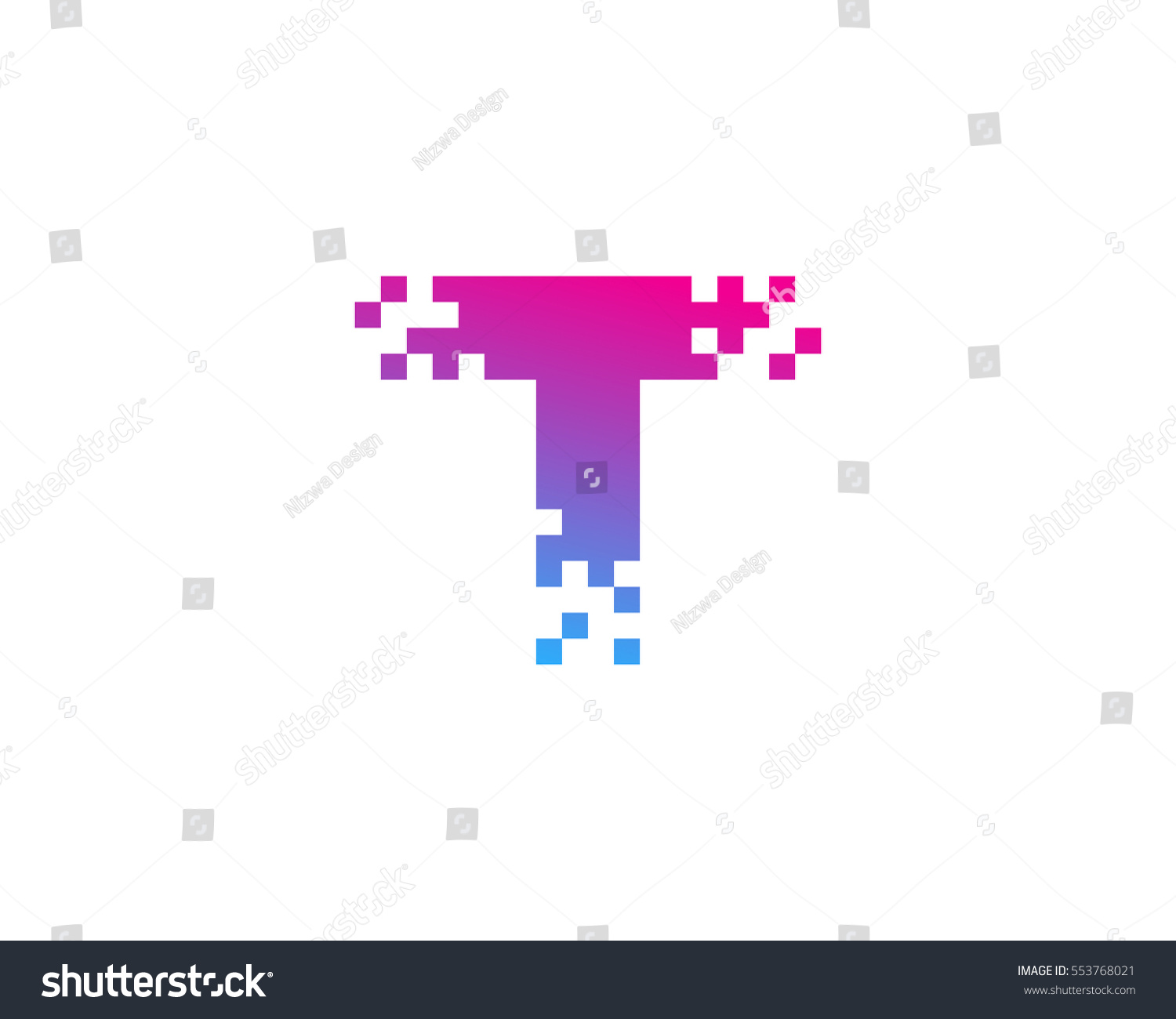 Letter T Pixel Logo Design Element: เวกเตอร์สต็อก (ปลอดค่าลิขสิทธิ์ ...