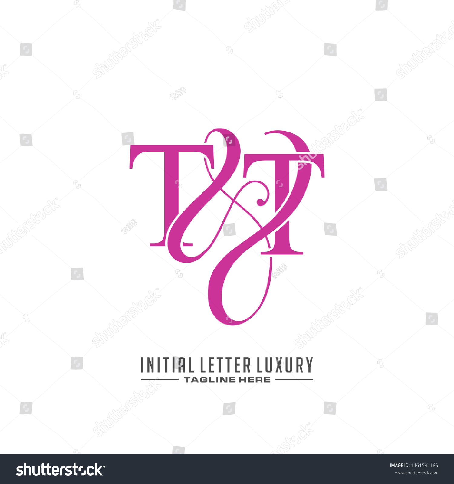 Letter T T Tt Logo Initial Stock Vector (Royalty Free) 1461581189 ...