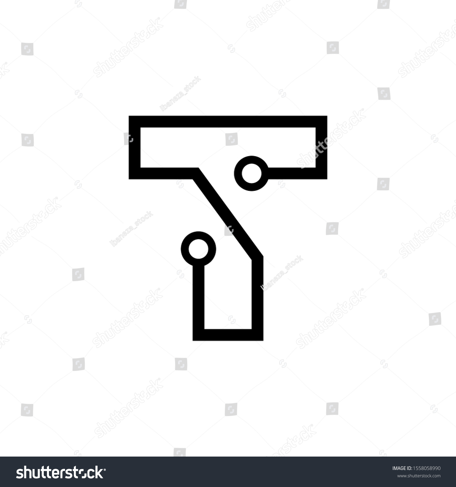 Letter T Tech Logo Icon Stock Vector (Royalty Free) 1558058990 ...