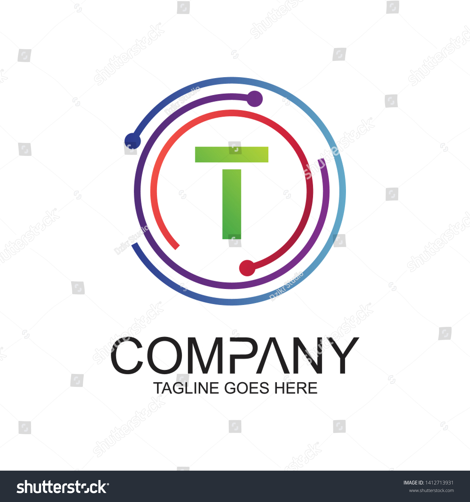 Letter T Technology Logo Vector Stock Vector (Royalty Free) 1412713931 ...