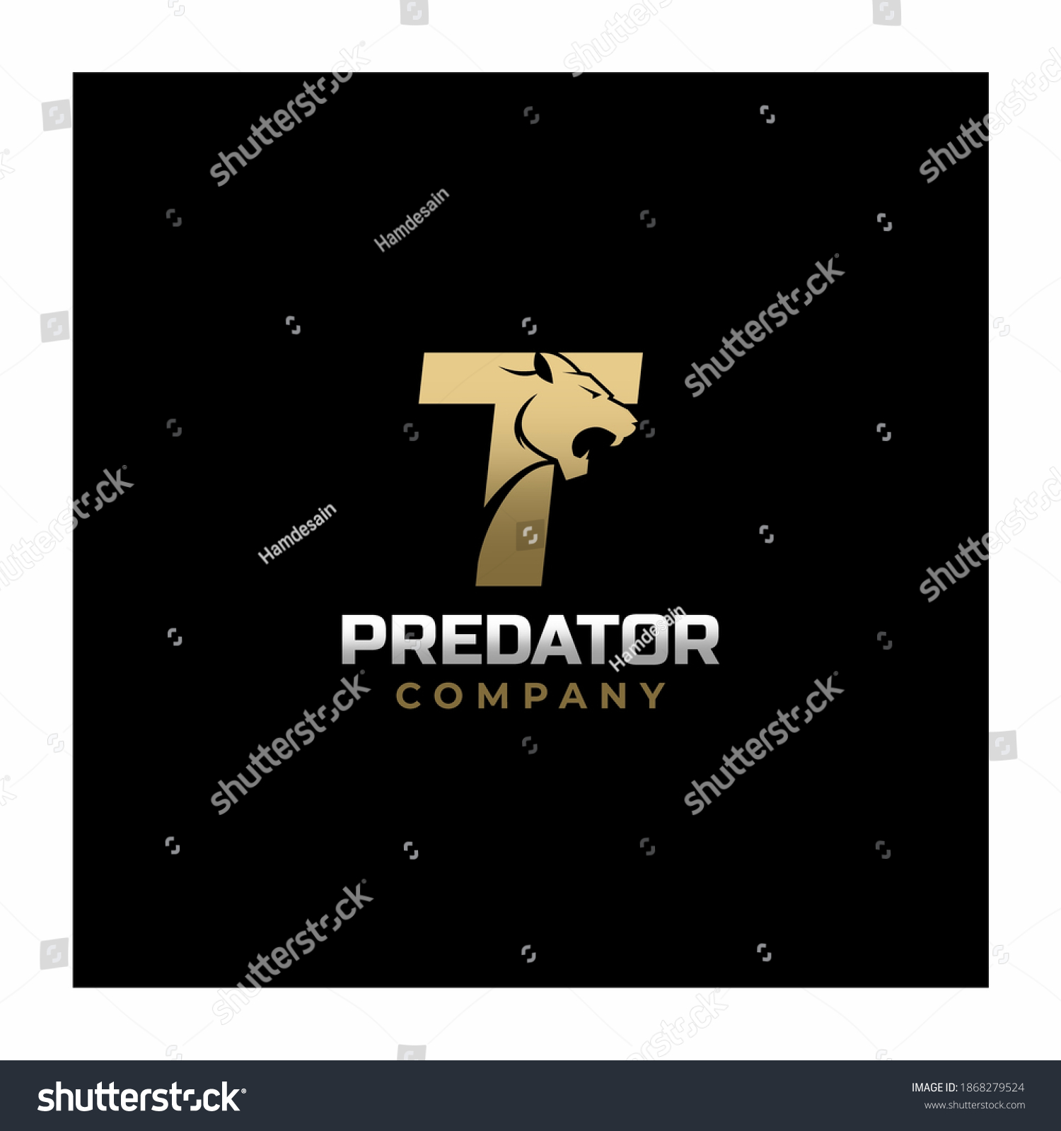 Letter T Tiger Predator Logo Design Stock Vector (Royalty Free ...