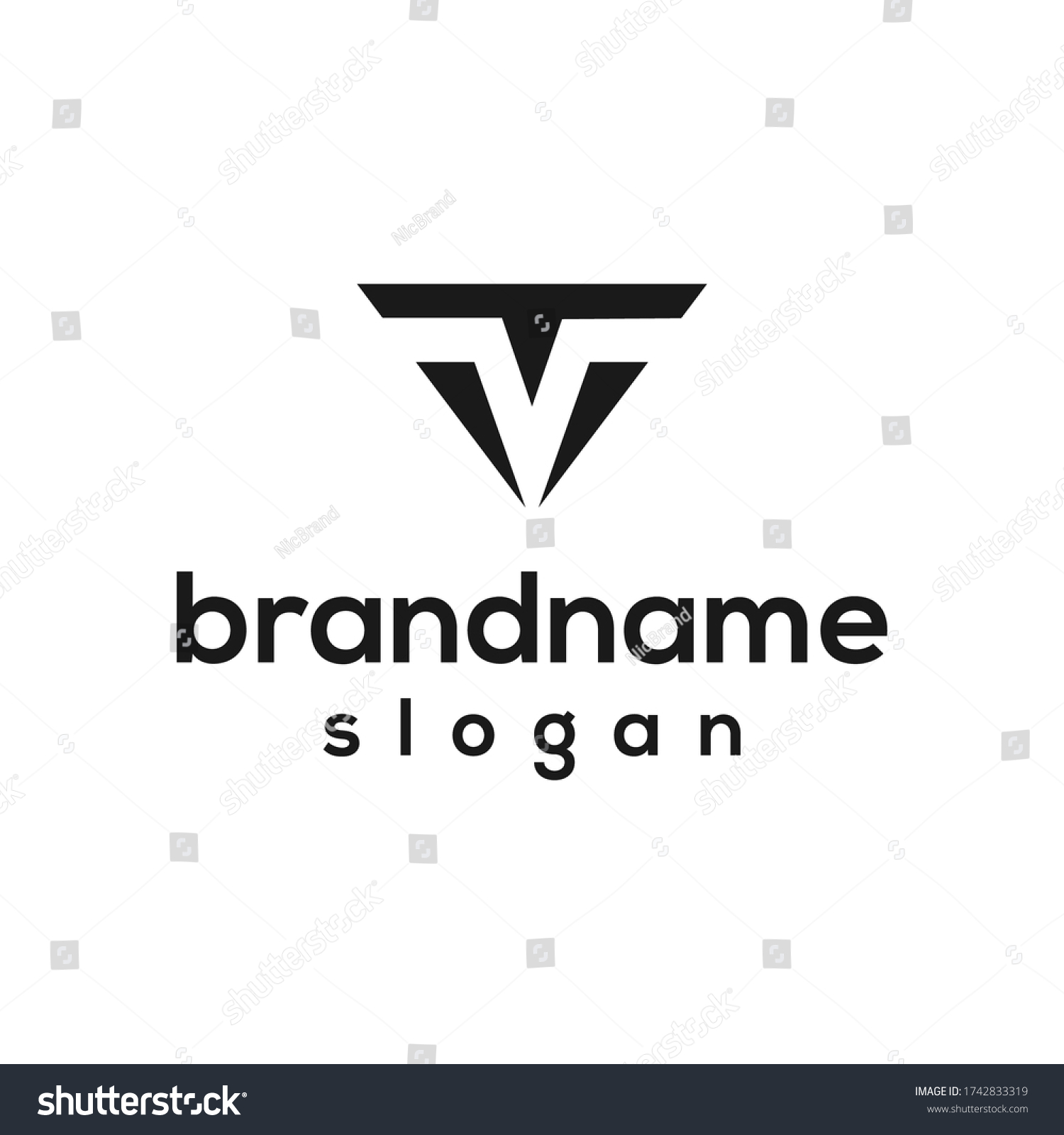 Letter T Triangle Logo Design Vector Stock Vector (Royalty Free ...