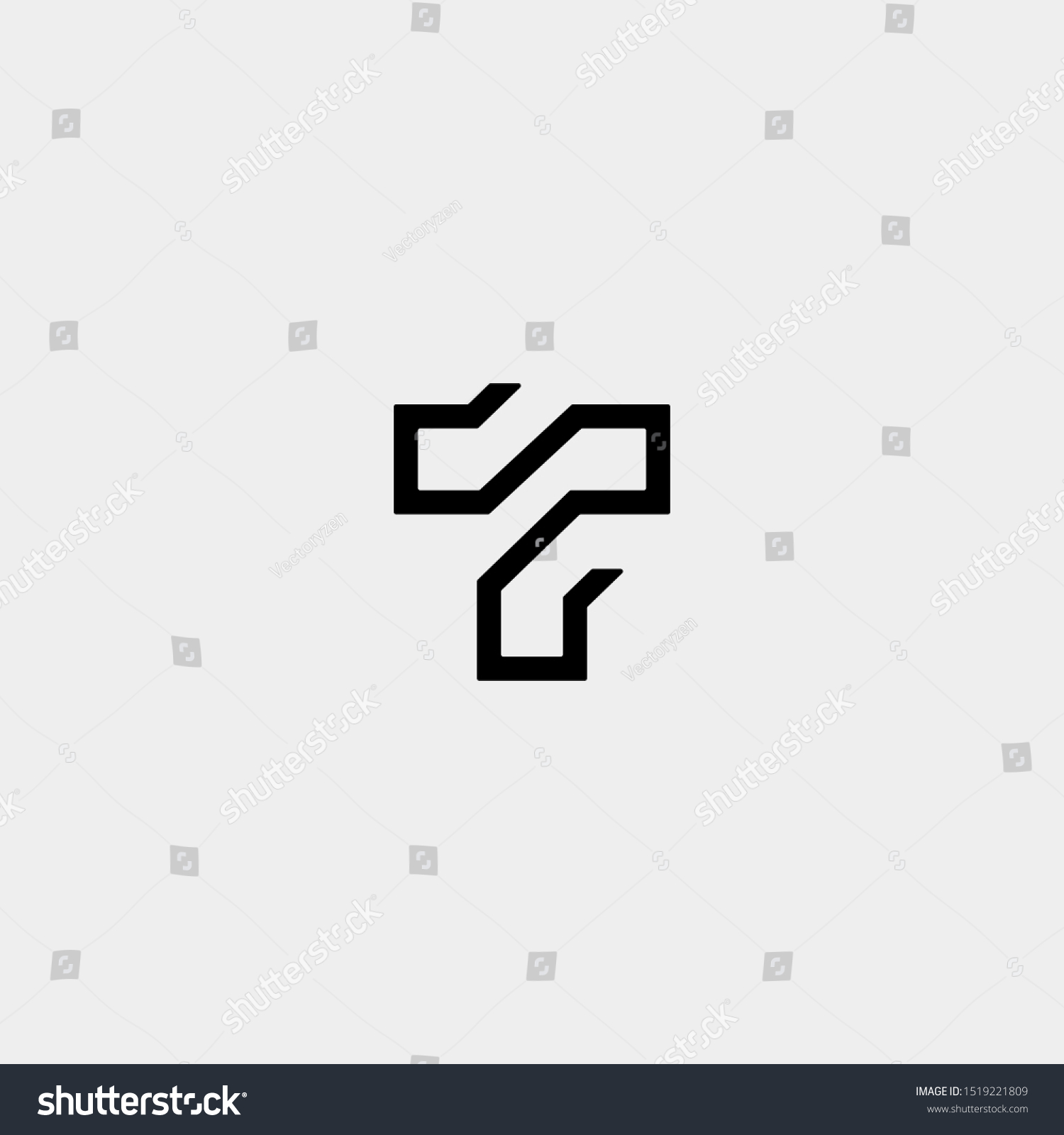 Letter T Tt Logo Design Simple Stock Vector (Royalty Free) 1519221809 ...