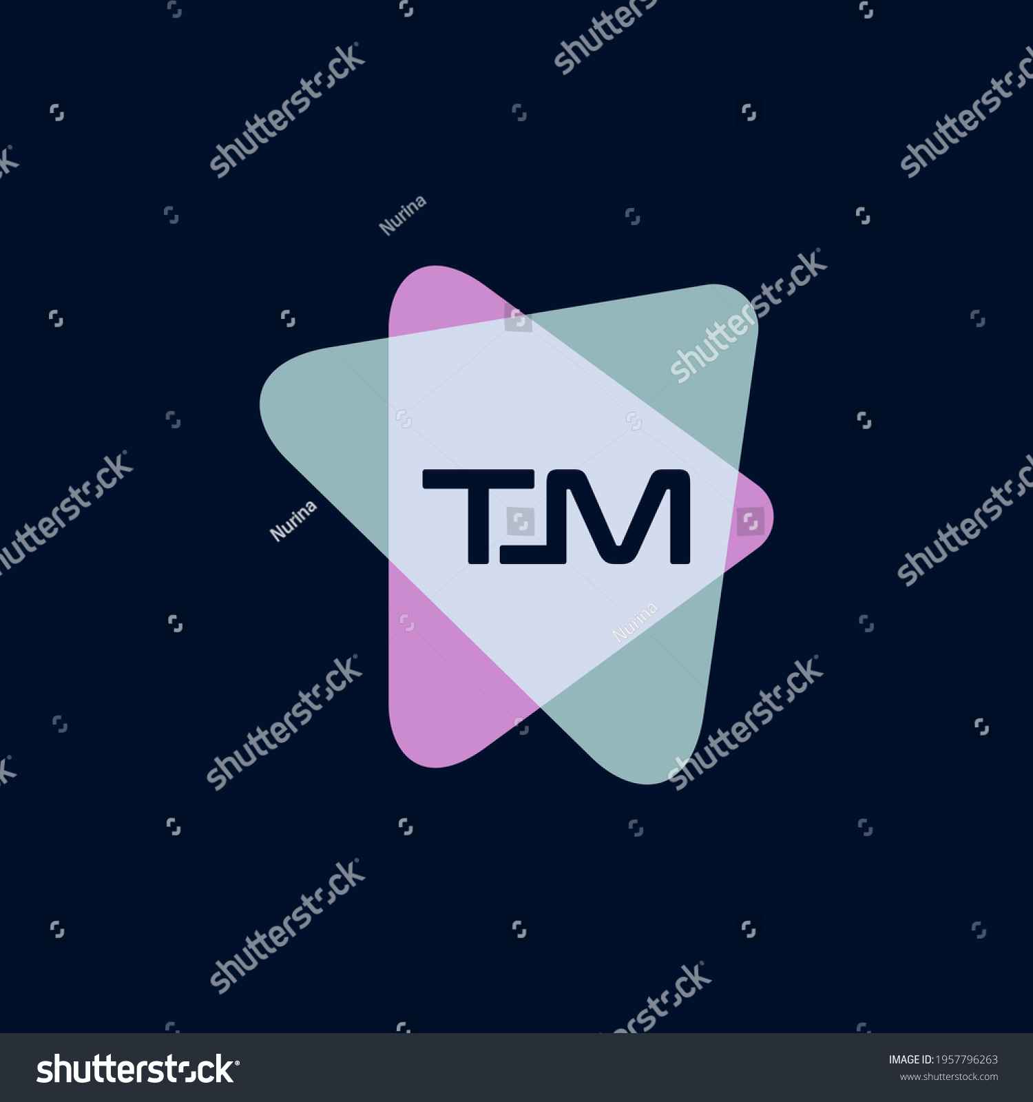 Letter Tm Logo On Triangle Background Stock Vector (Royalty Free ...