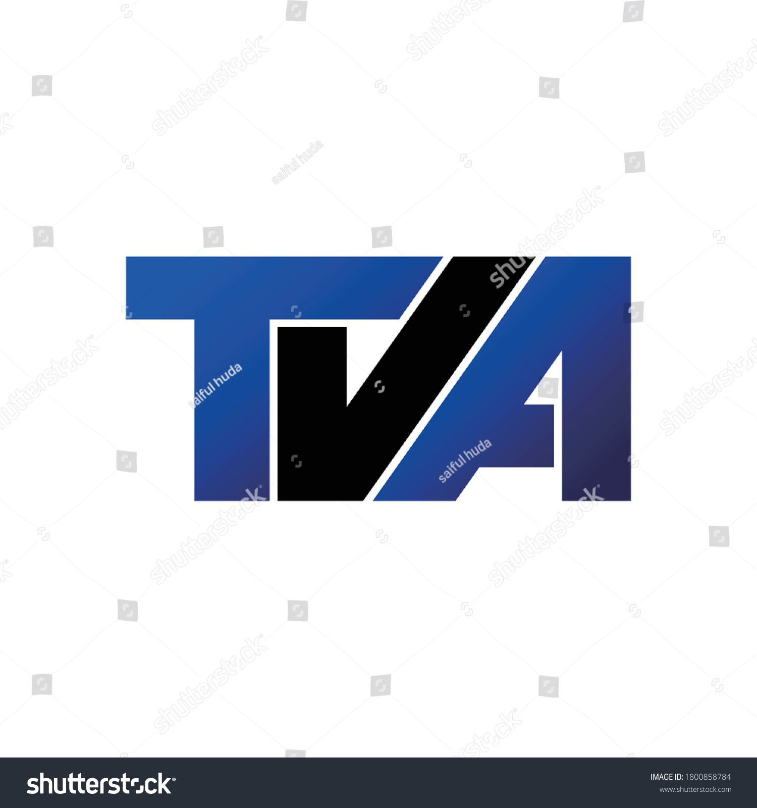 Letter Tva Simple Monogram Logo Design Stock Vector (Royalty Free ...