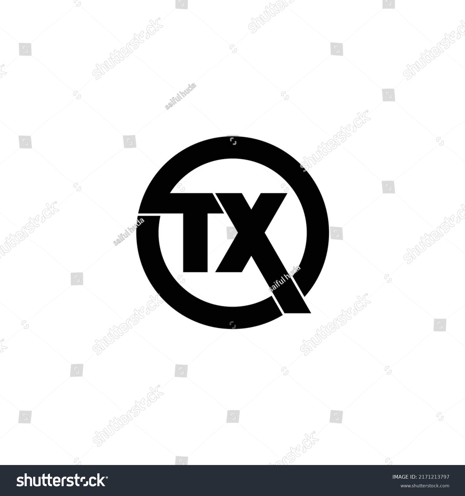 Letter Tx Circle Logo Design Vector Stock Vector (Royalty Free ...