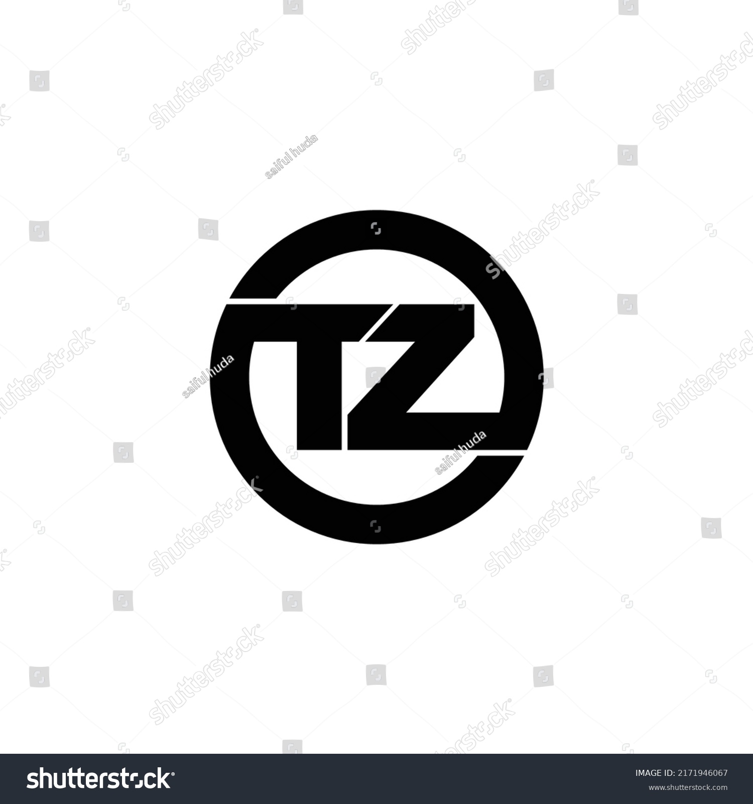 Letter Tz Circle Logo Design Vector Stock Vector (Royalty Free ...