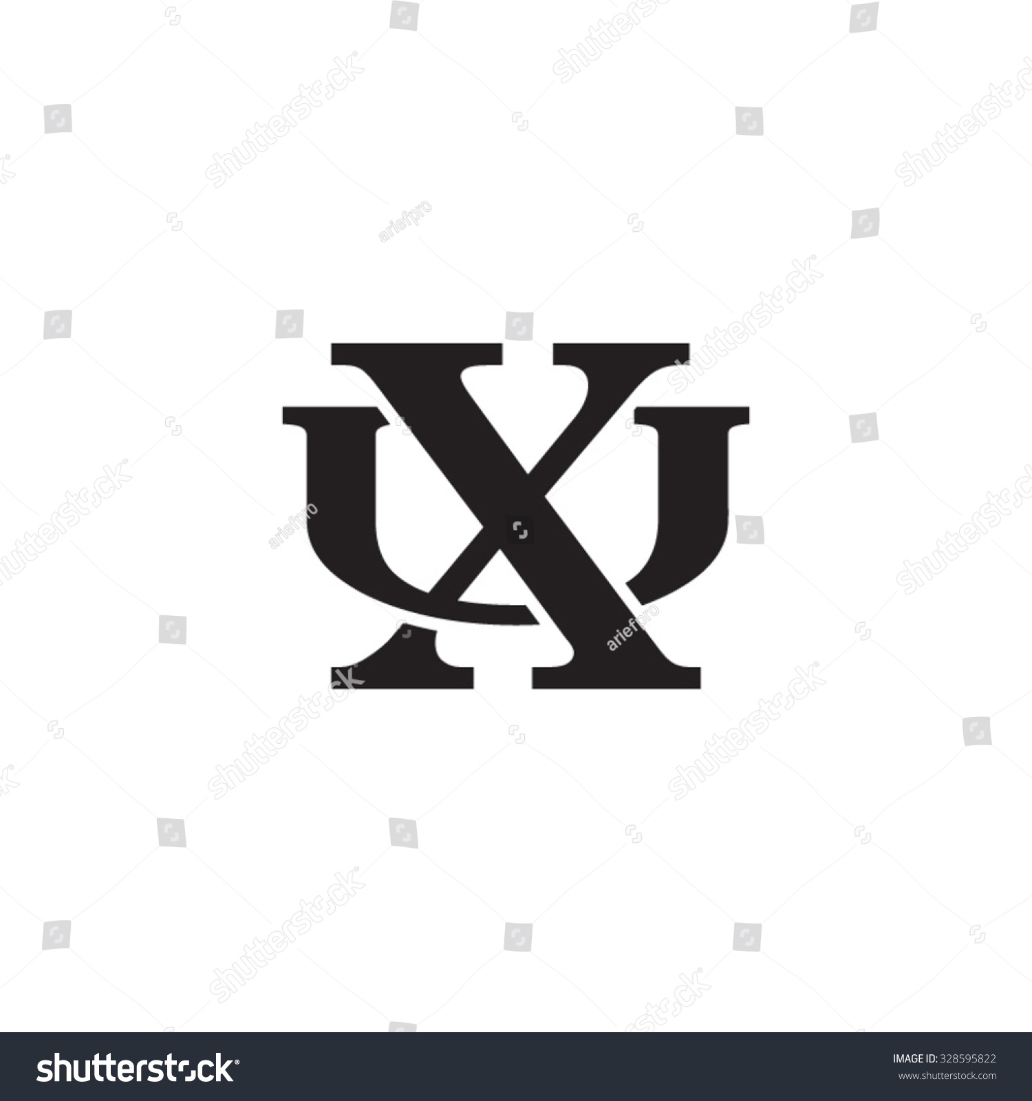 Letter U X Monogram Logo Stock Vector (Royalty Free) 328595822