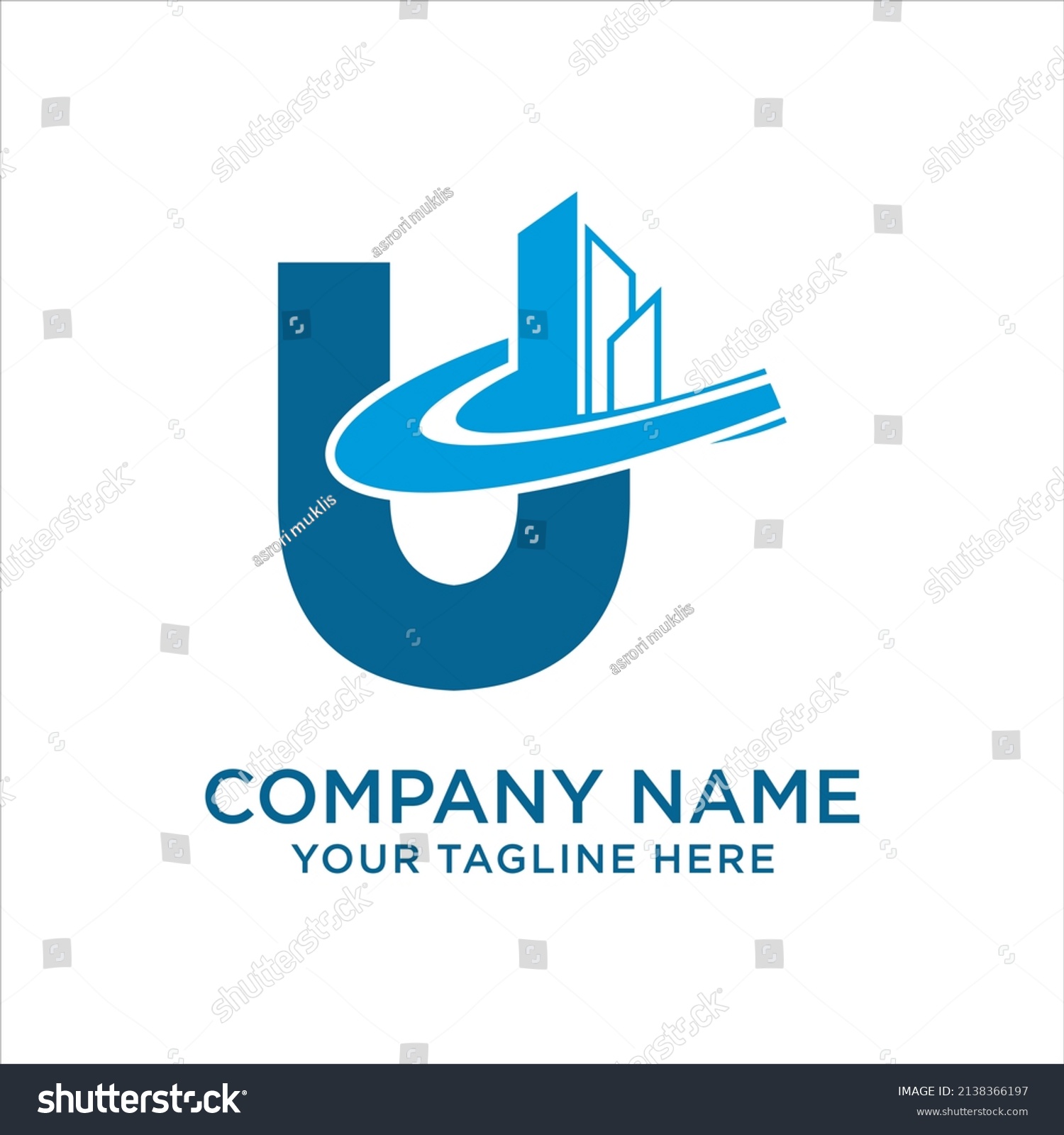Letter U Building Logo Design Template Stock Vector (Royalty Free ...