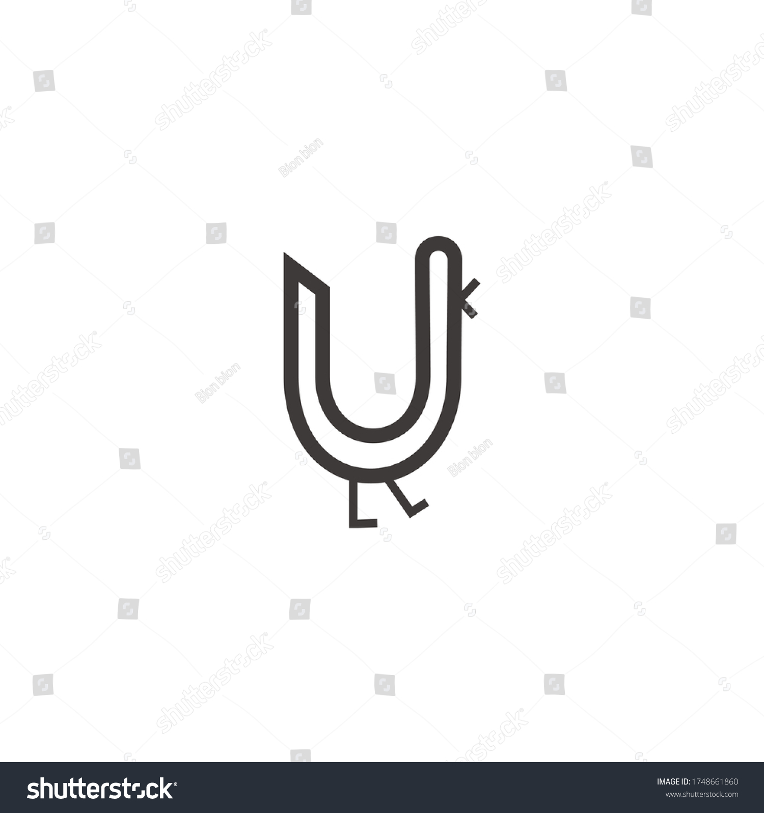 Letter U Chicken Logo Design Concept Stock Vector (Royalty Free ...