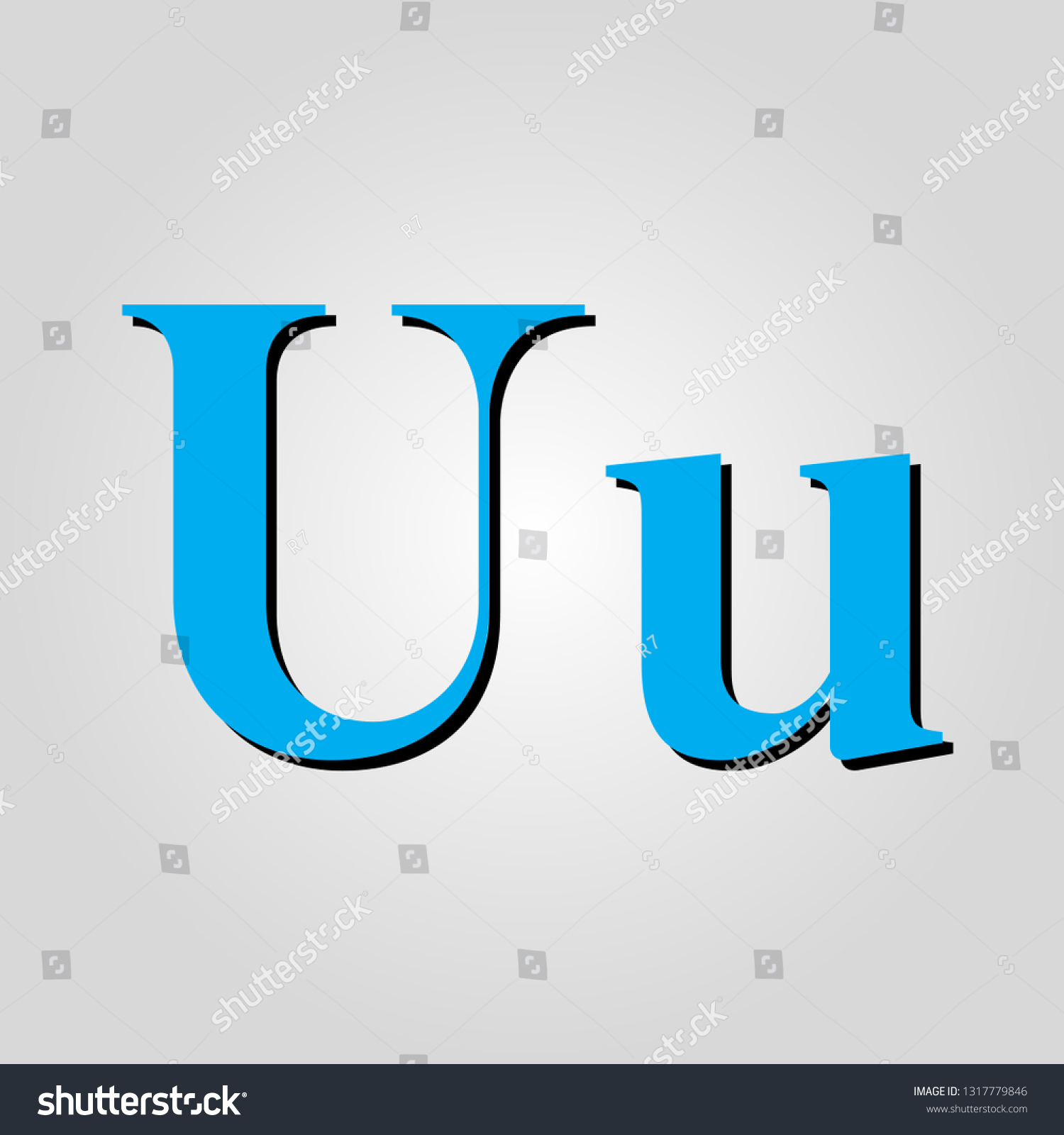 Letter U Light Blue Stock Vector (Royalty Free) 1317779846 | Shutterstock