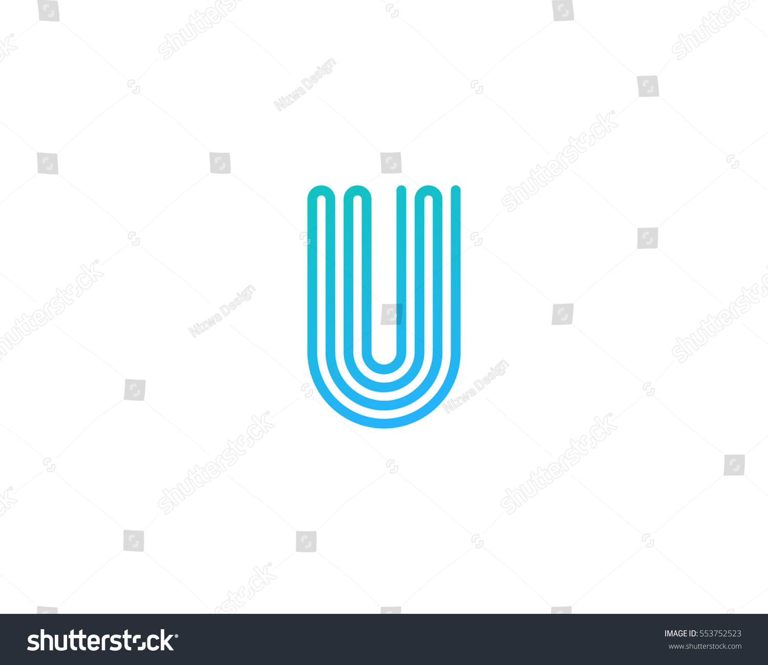 Letter U Line Logo Design Element Stock Vector (Royalty Free) 553752523
