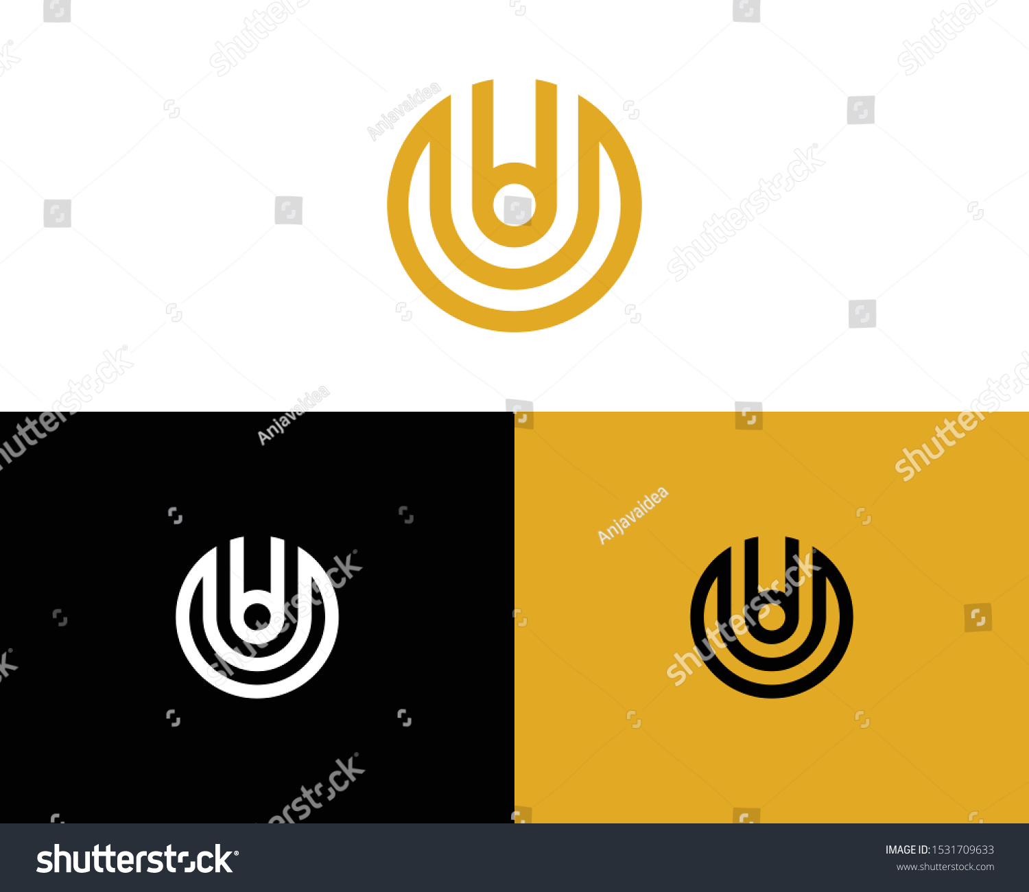 Letter U6 Logo Simple Modern Stock Vector (Royalty Free) 1531709633