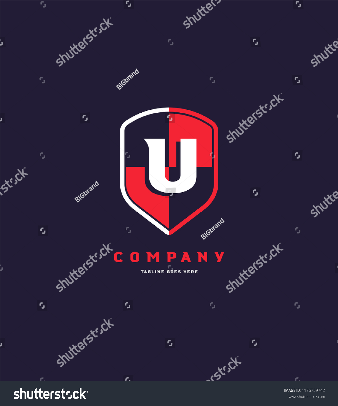 Letter U Shield Logo Icon Vector Stock Vector (Royalty Free) 1176759742 ...