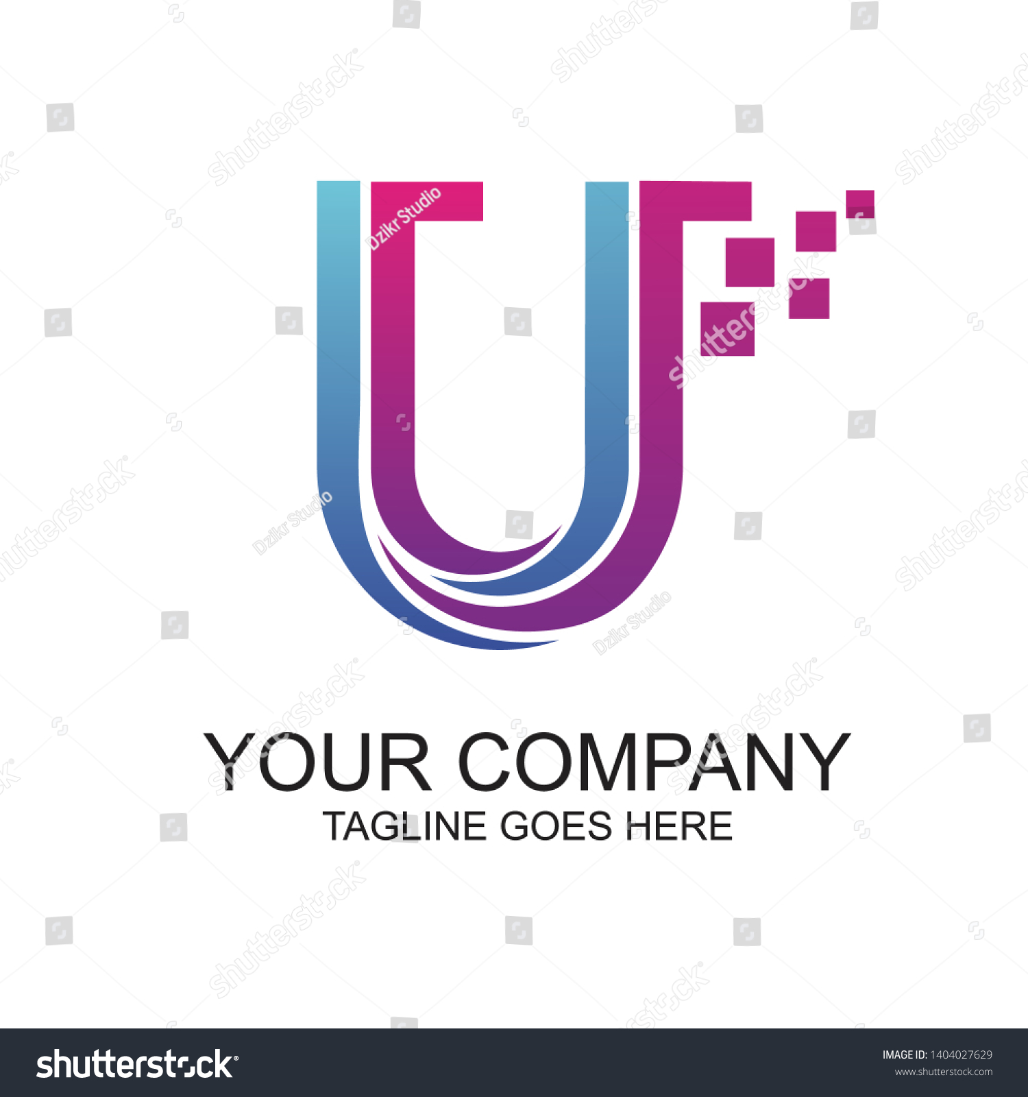 Letter U Technology Logo Design Vector Stock Vector (Royalty Free ...
