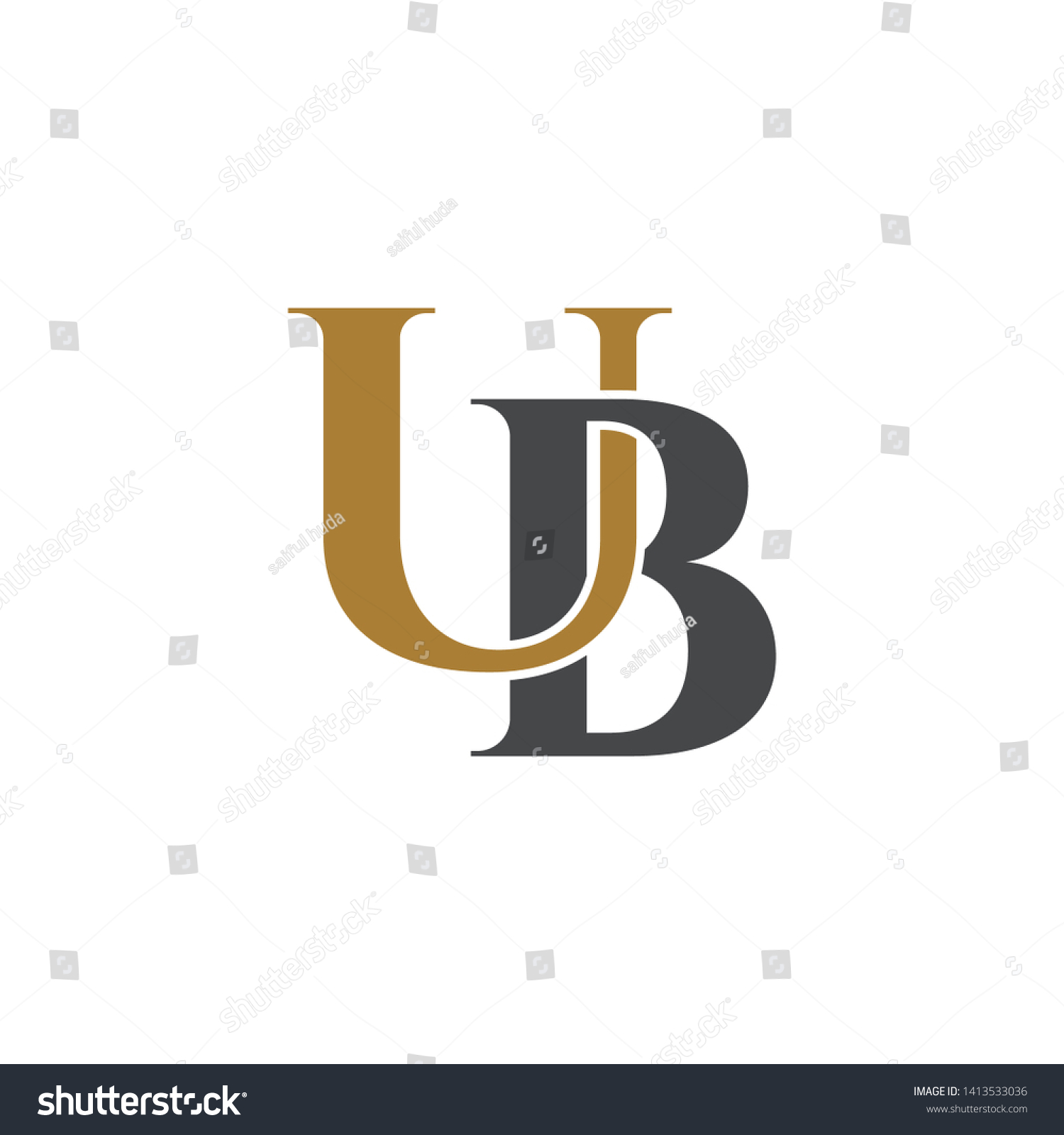 Letter Ub Simple Logo Design Vector: vector de stock (libre de regalías ...