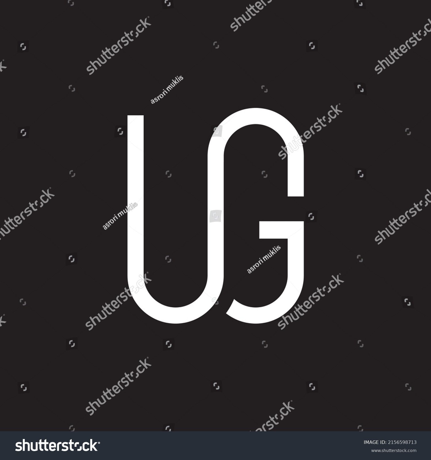 Letter Ug Line Logo Design Vector Stock Vector (Royalty Free ...