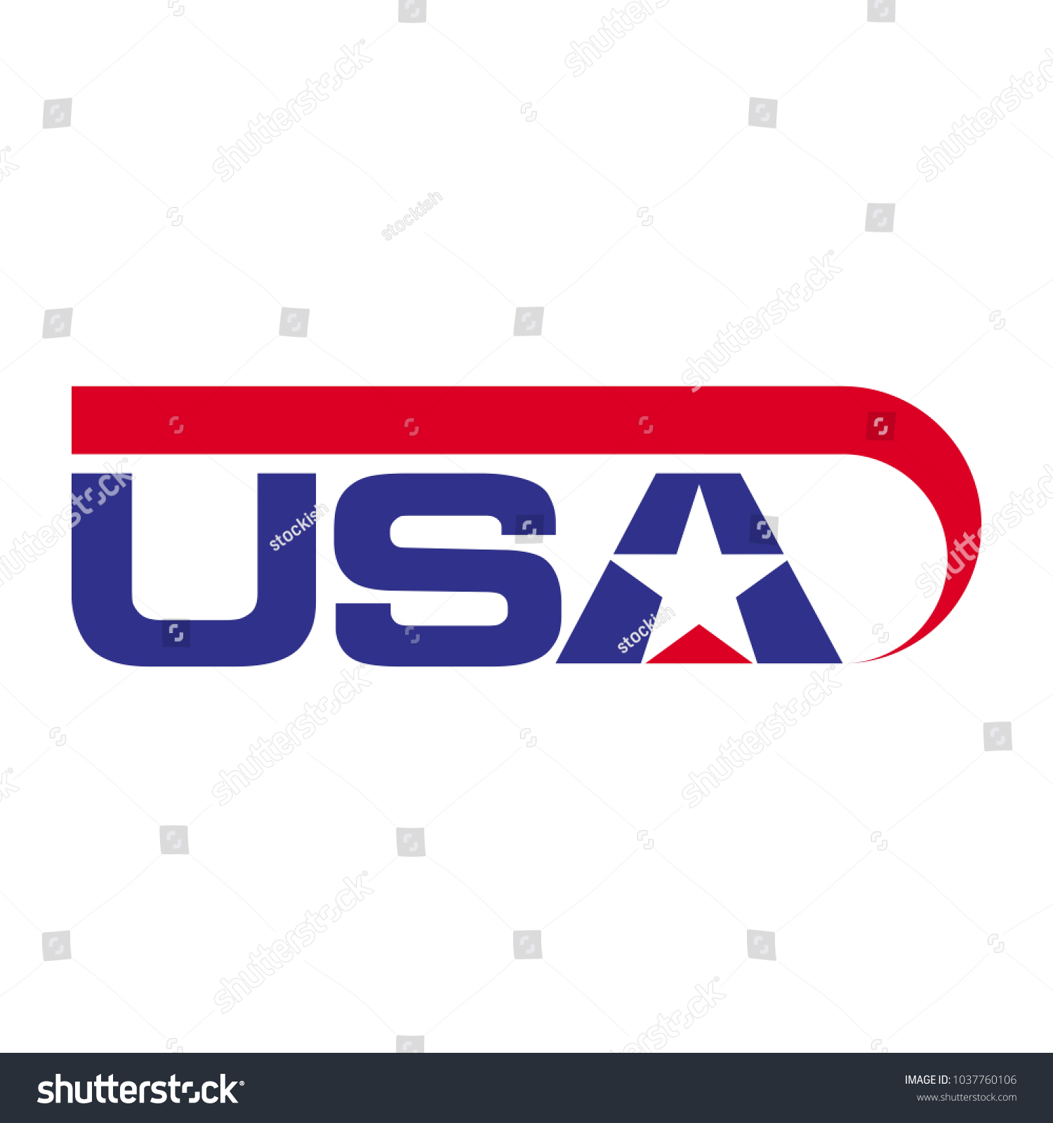 Letter Usa Vector Logo Stock Vector (Royalty Free) 1037760106 ...