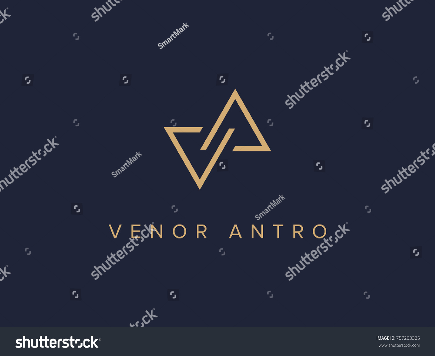 Letter V Line Logo Design Linear Stock Vector Royalty Free 757203325