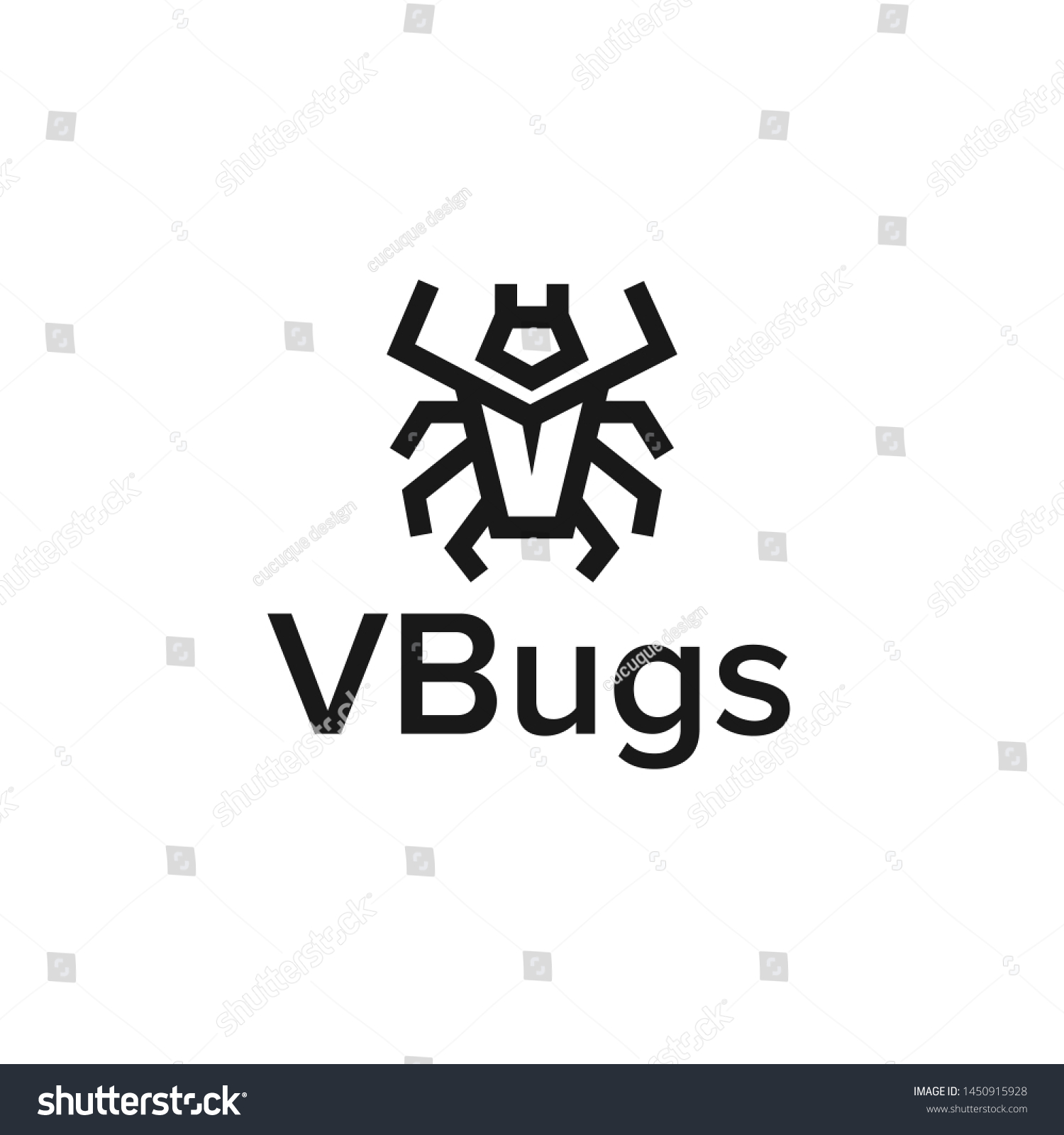 Letter V Bug Logo Design Stock Vector (Royalty Free) 1450915928 ...
