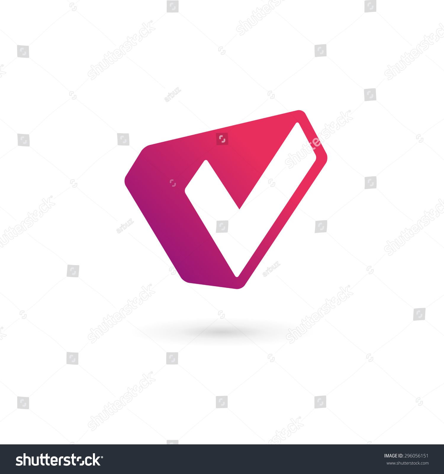 Letter V Check Mark Logo Icon Stock Vector (Royalty Free) 296056151 ...