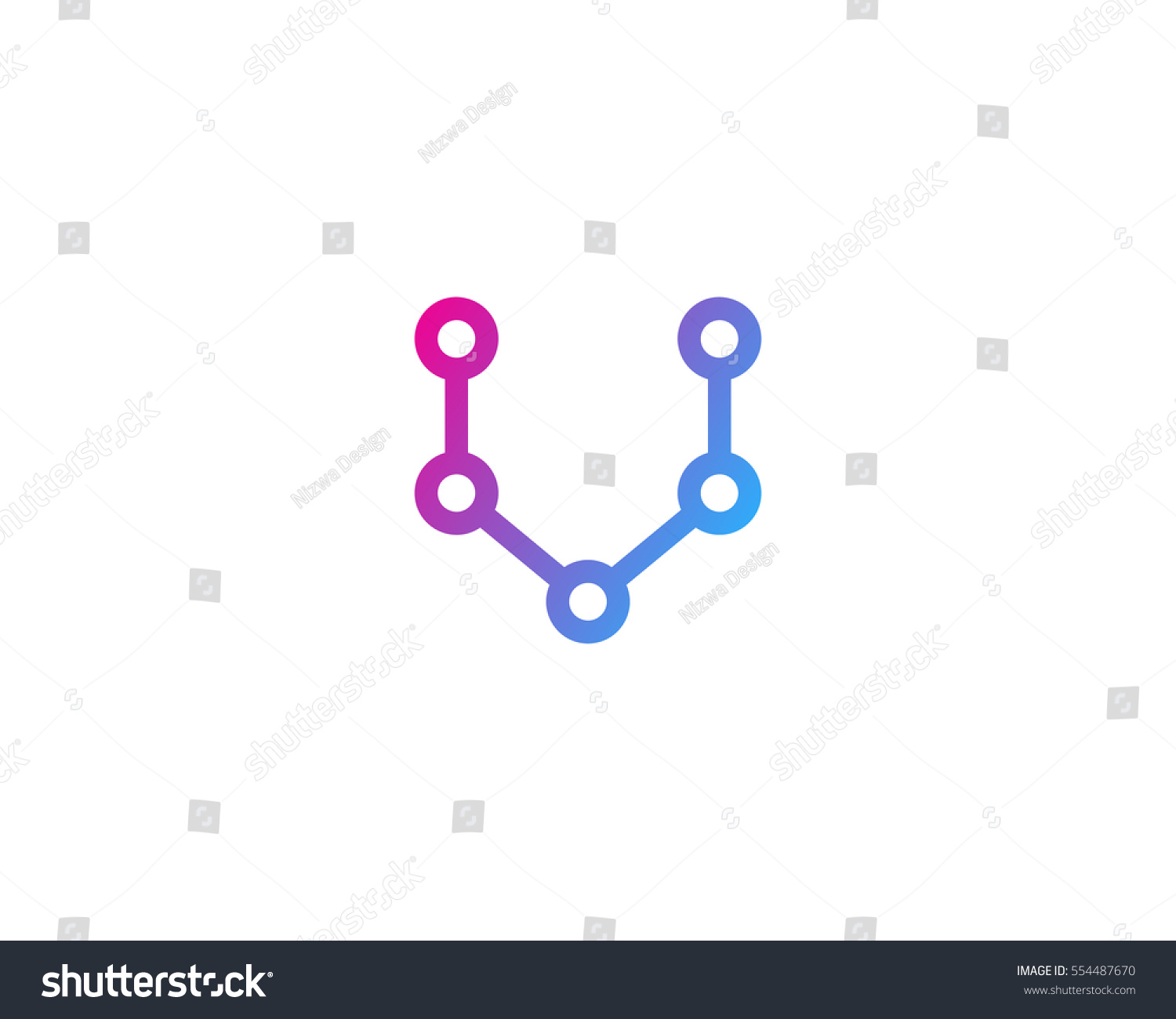 Letter V Connect Dot Logo Design Stock Vector (Royalty Free) 554487670