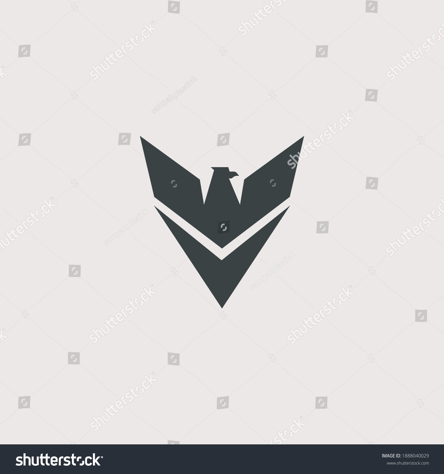Letter V Eagle Logo Design Vector Stock Vector (Royalty Free) 1888040029