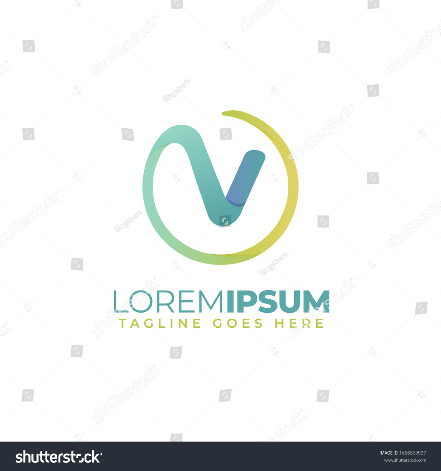 Letter V Initial Logo Circle Stock Vector (Royalty Free) 1666869937