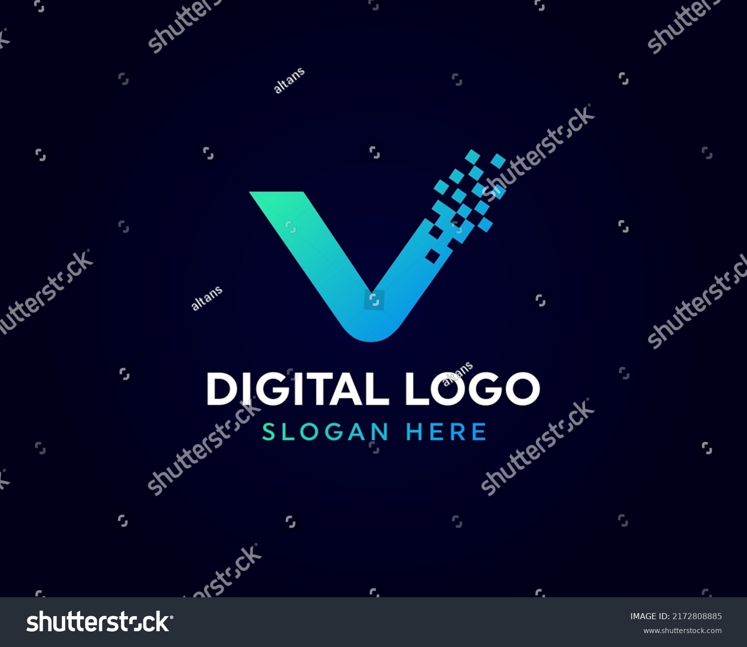 Letter V Pixel Logo Technology Digital Stock Vector (Royalty Free ...