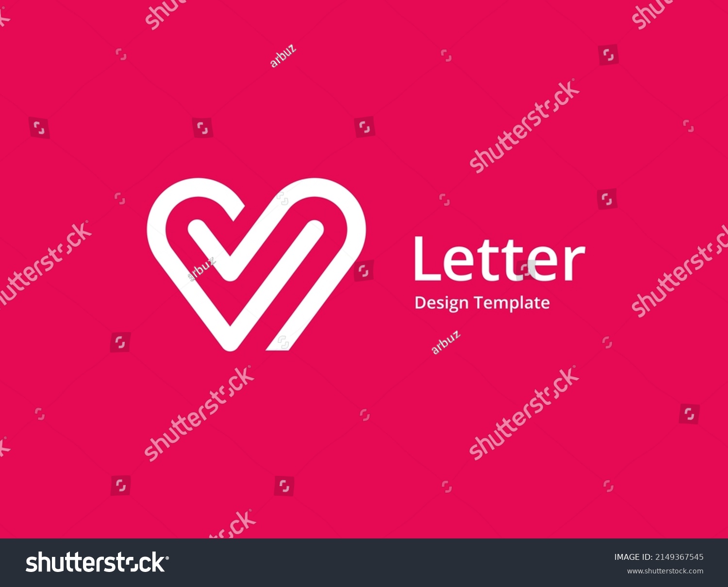 Letter V Heart Logo Icon Design Stock Vector (Royalty Free) 2149367545 ...