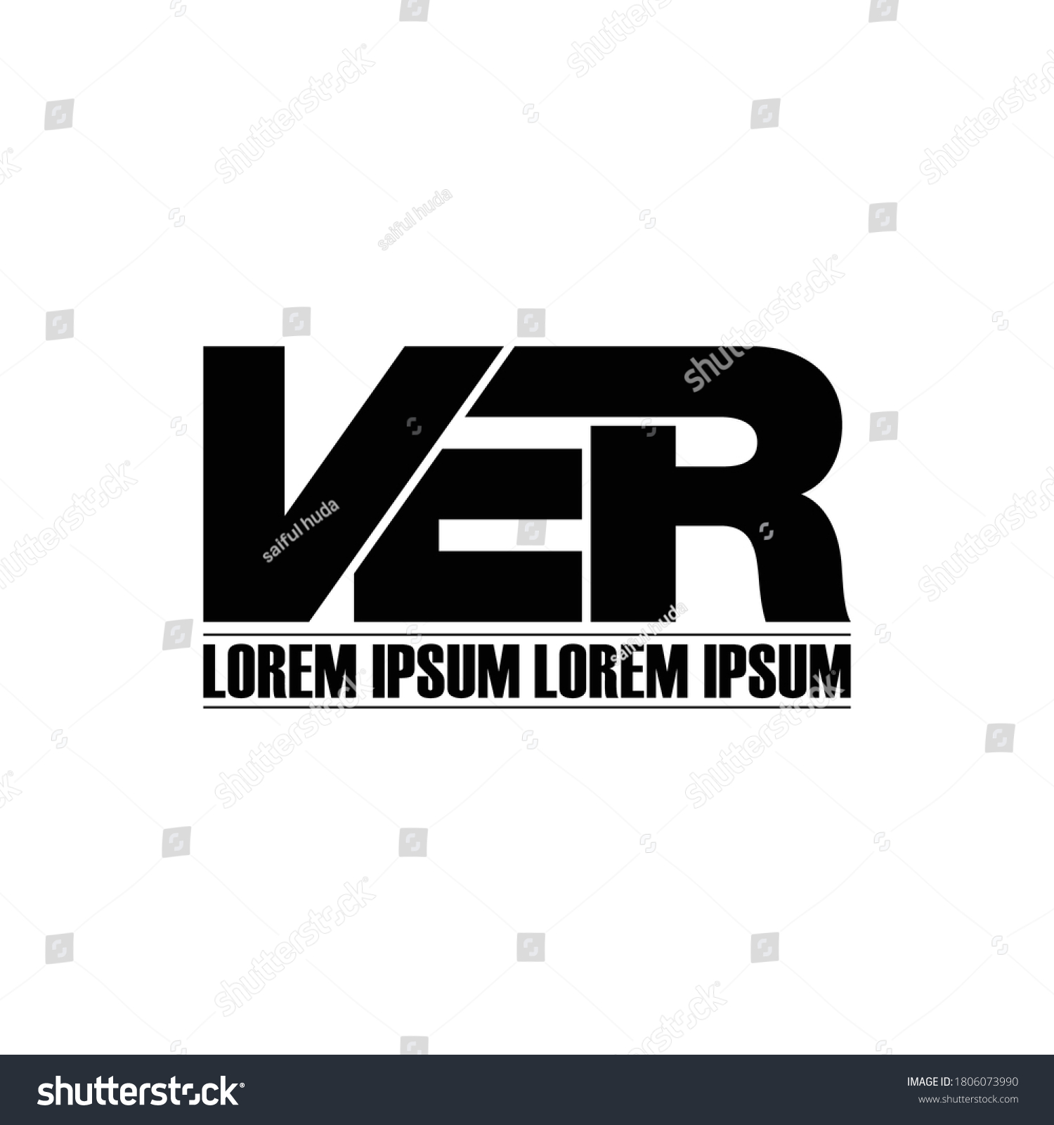 Letter Ver Simple Logo Design Vector Stock Vector (Royalty Free ...