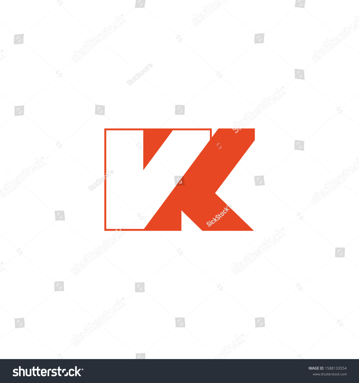 Letter Vk Simple Geometric Abstract Logo Stock Vector (Royalty Free ...