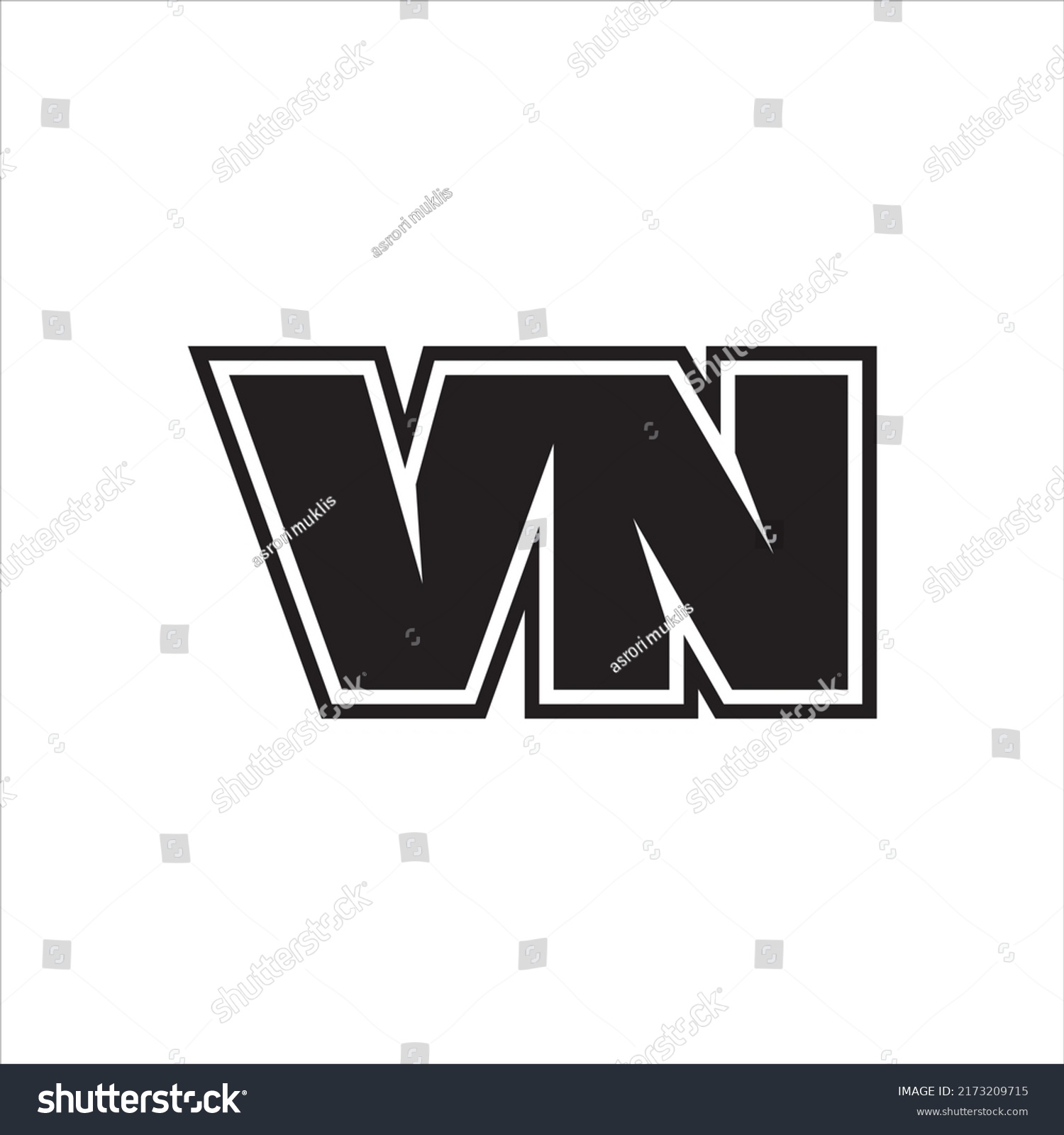 Letter Vn Logo Design Template Vector Stock Vector (Royalty Free ...