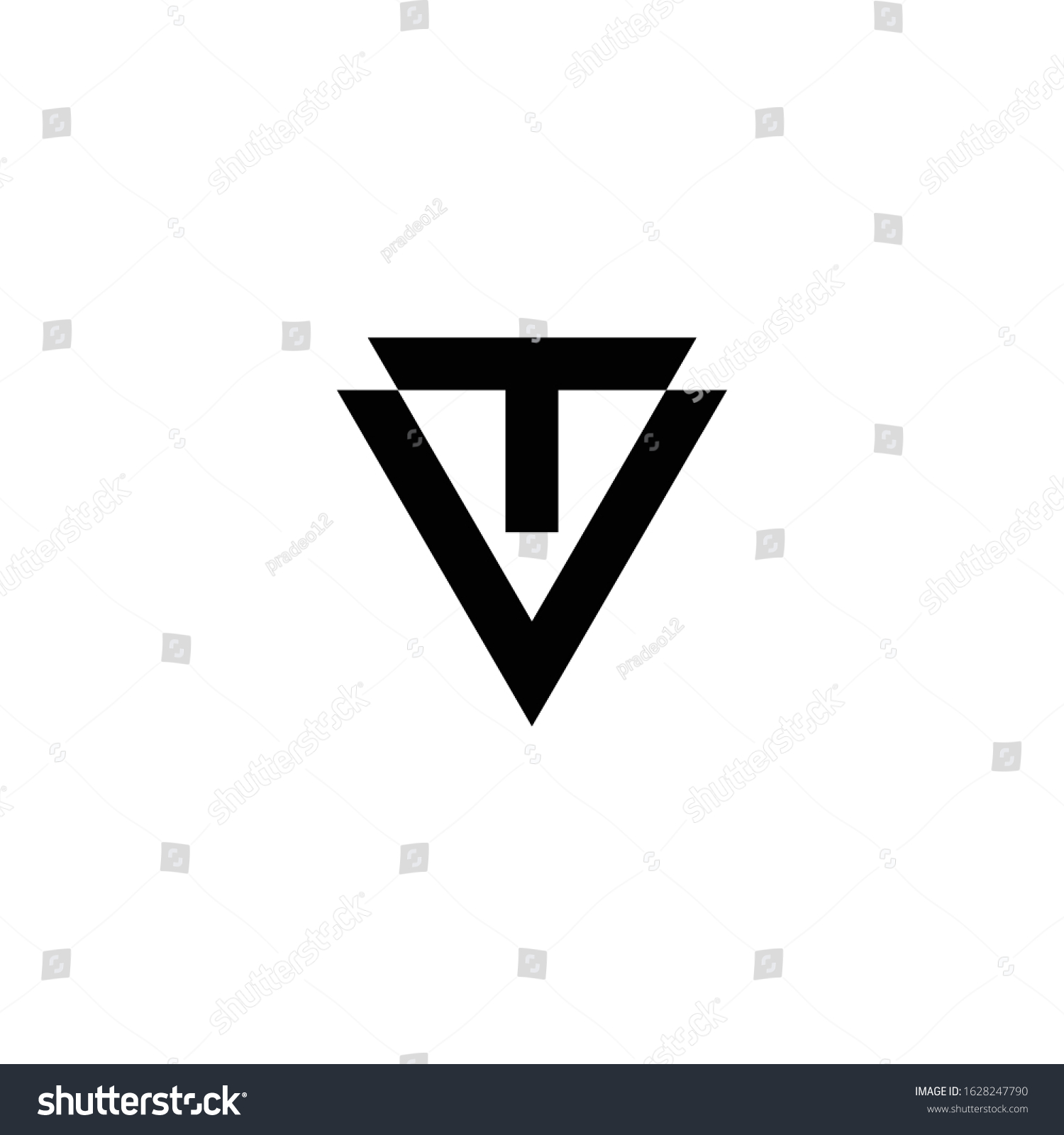 Letter Vt Triangle Logo Design Vector Stock Vector (Royalty Free ...