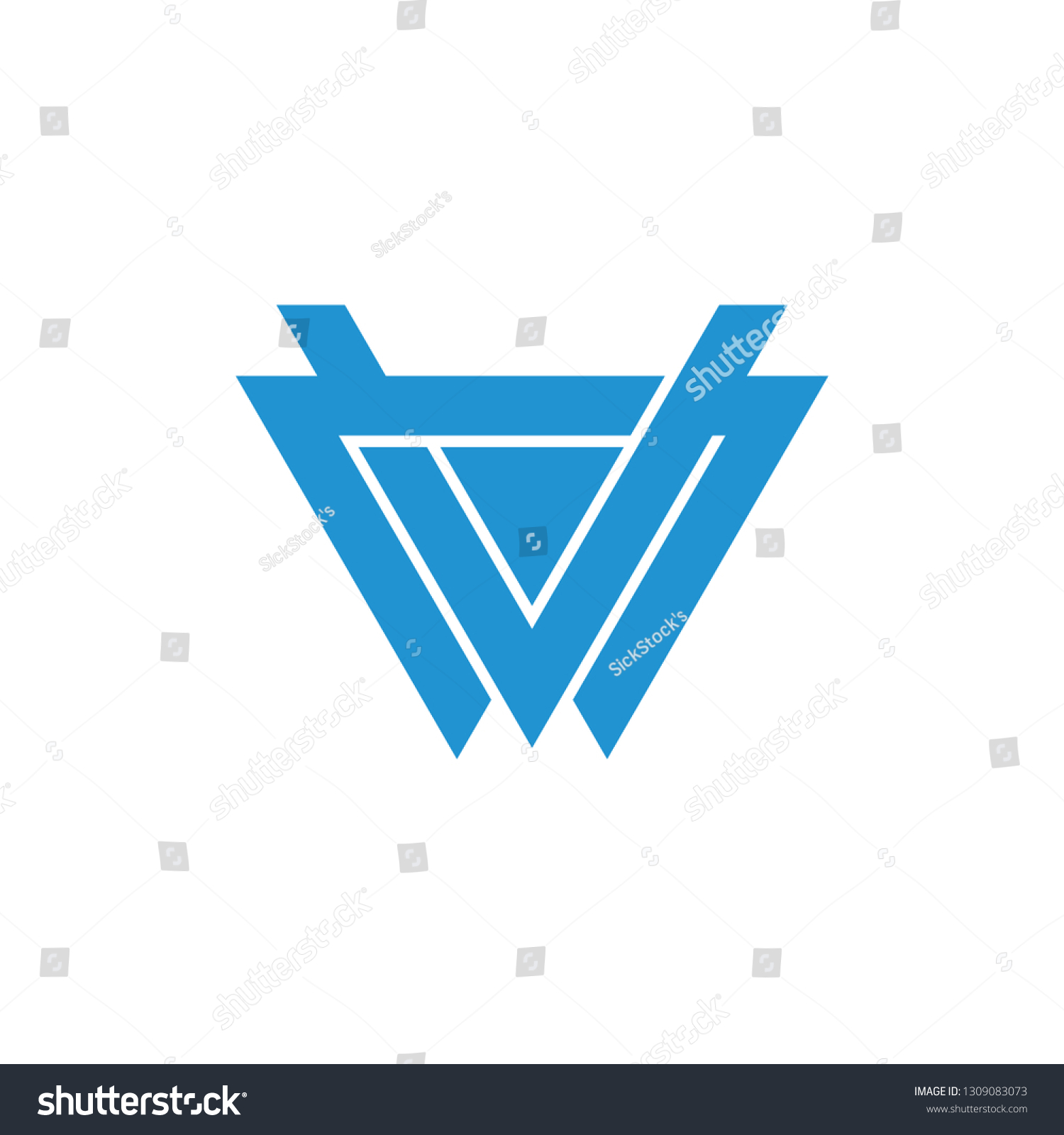 Letter Vw Triangle Geometric Logo Vector Stock Vector (Royalty Free ...