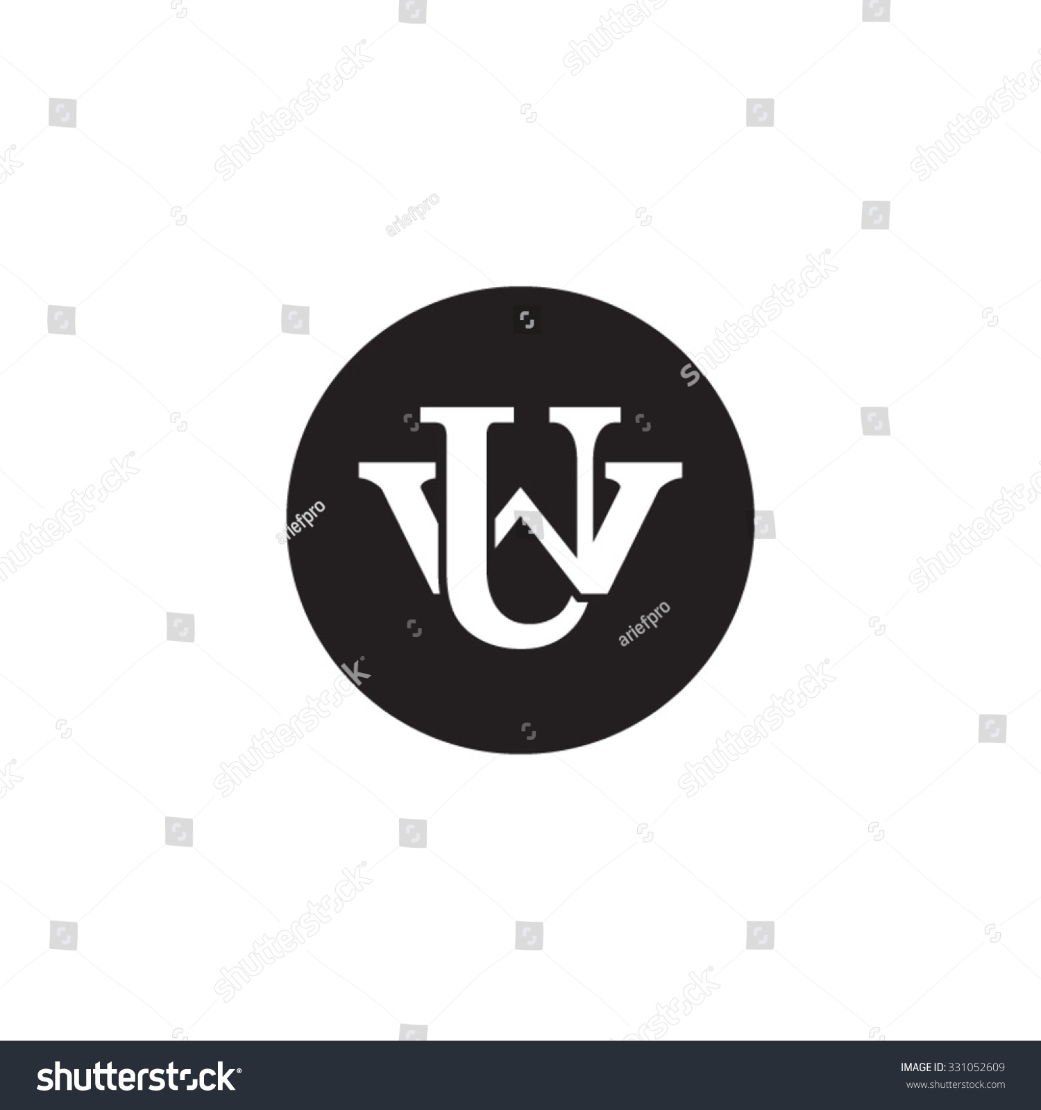 Letter W U Monogram Circle Logo Stock Vector (Royalty Free) 331052609 ...