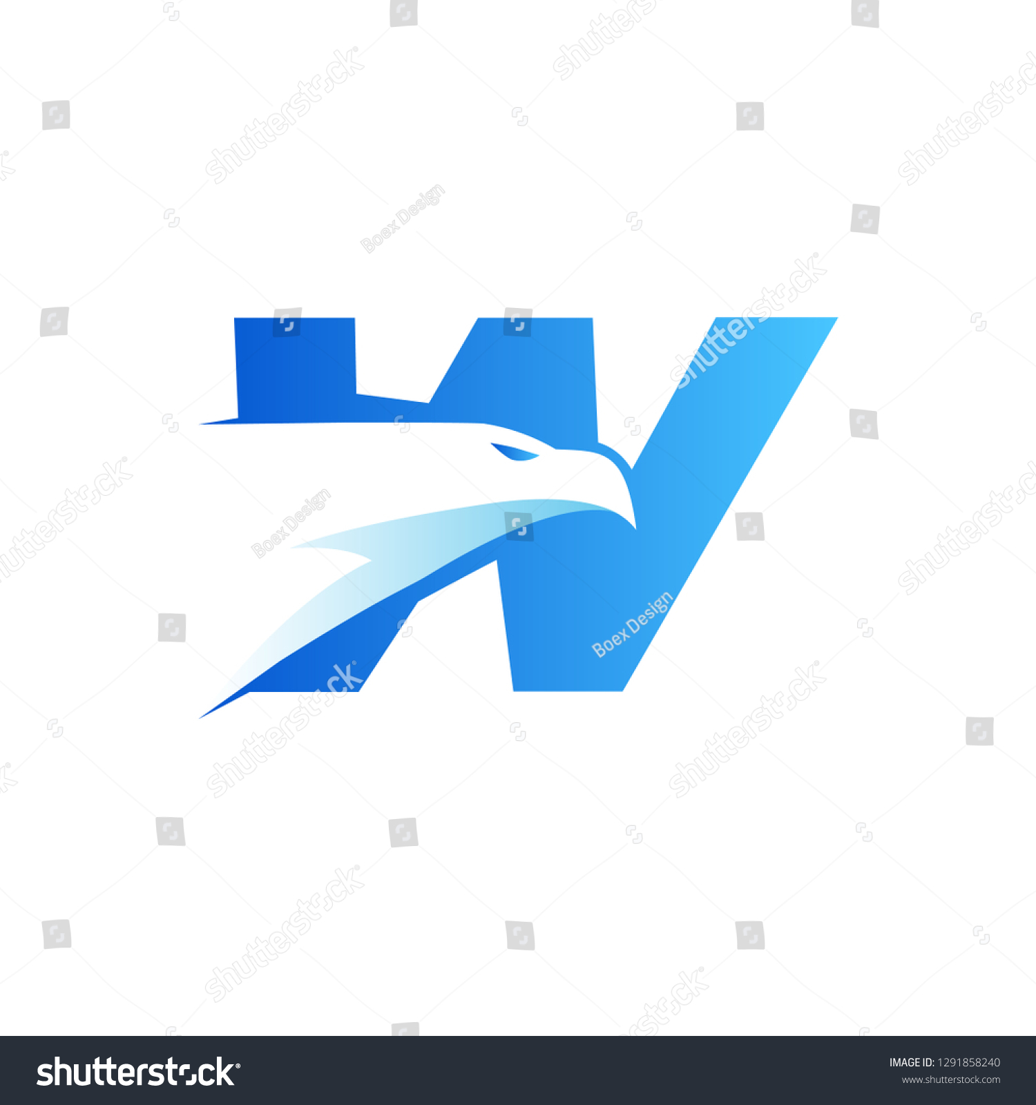 Letter W Eagle Head Logo: vector de stock (libre de regalías ...
