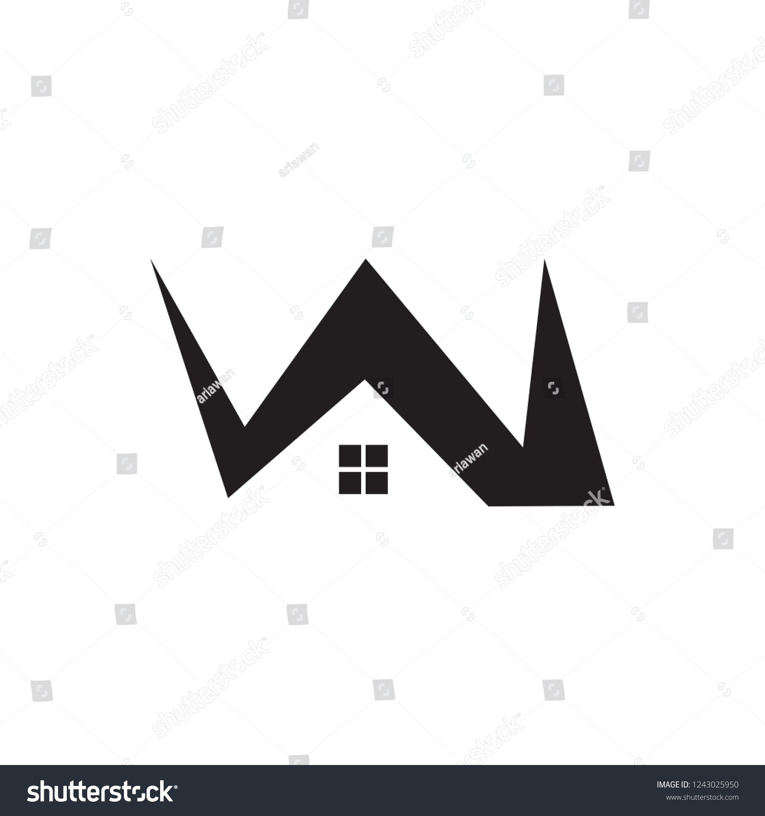 Letter W Home Logo Vector Stock Vector (Royalty Free) 1243025950
