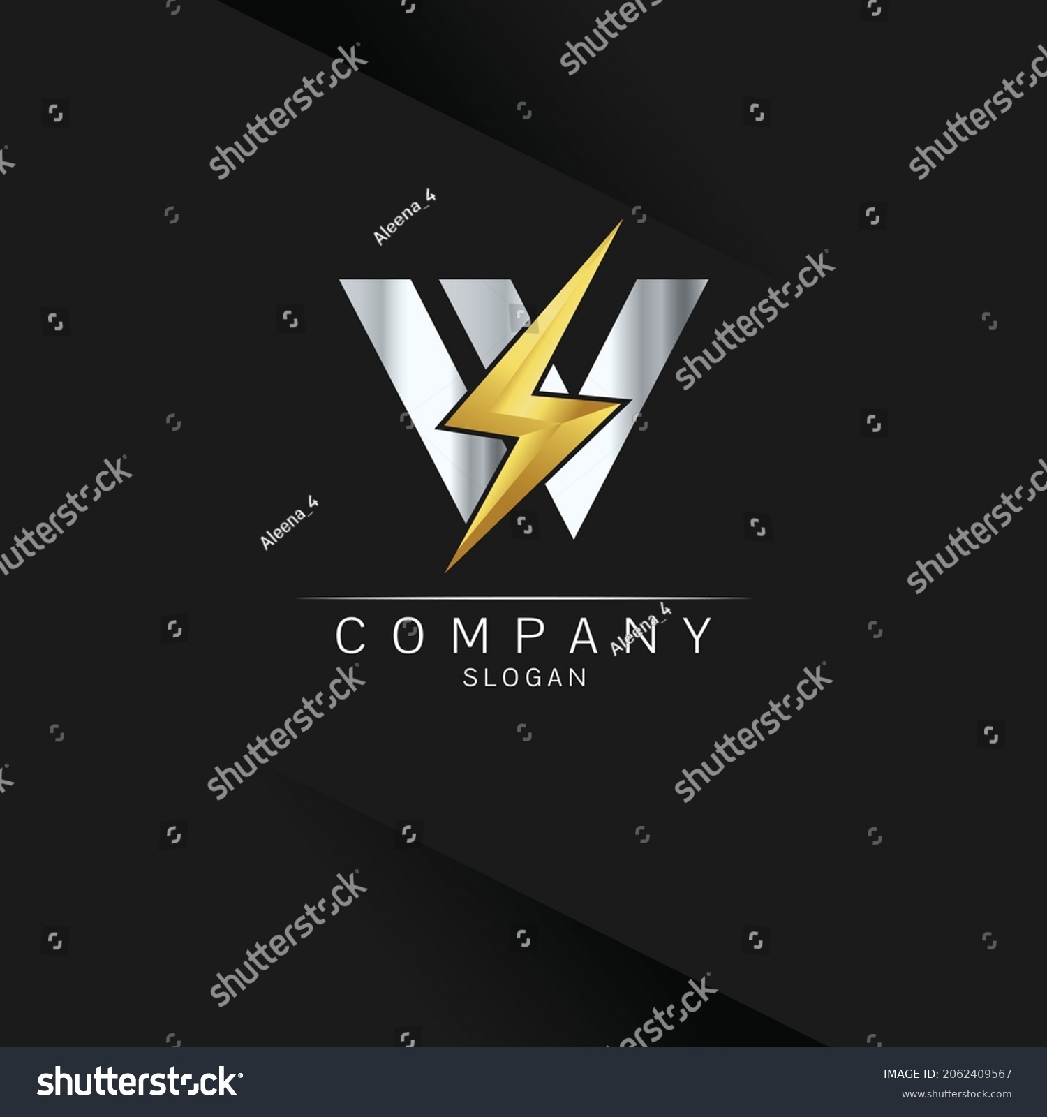 Letter W Logo Design Electrical Bolt Stock Vector (Royalty Free ...
