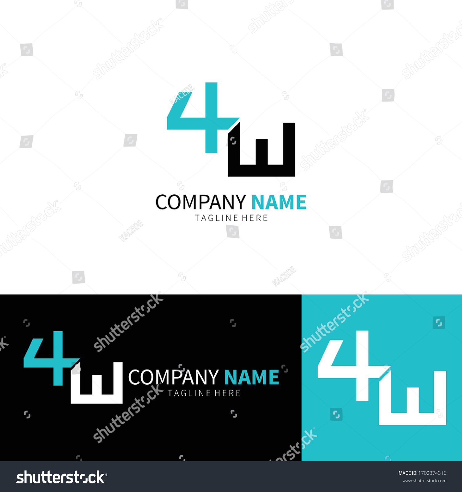Letter 4w Logo Design Template Elementes Stock Vector (Royalty Free ...