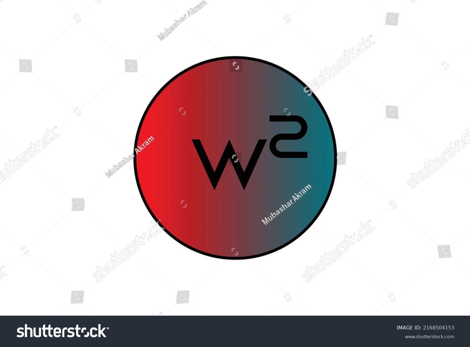 Letter W2 Logo Vector Design Circle Stock Vector (Royalty Free ...