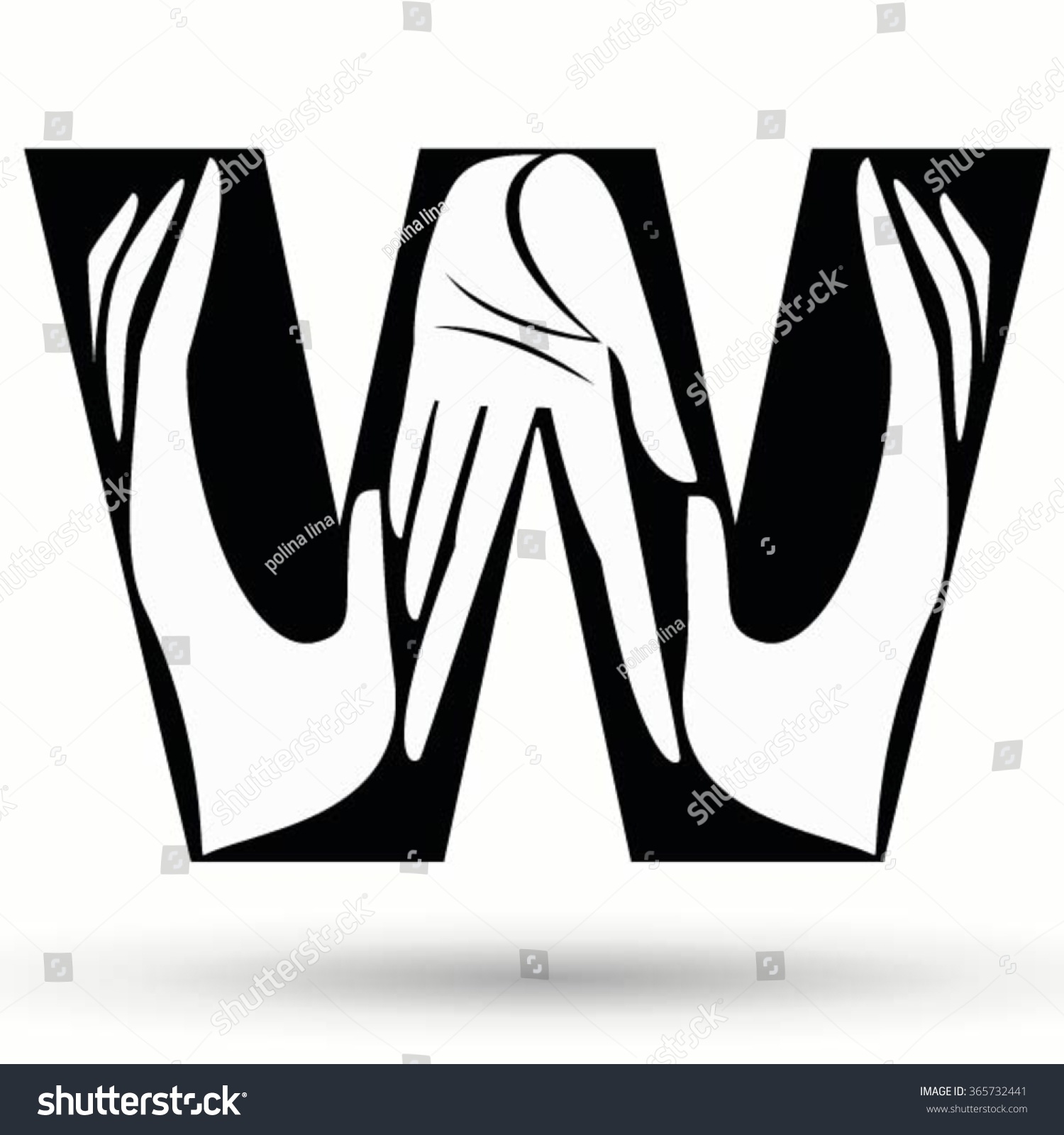 Letter W Made Hands Stock Vector (Royalty Free) 365732441 | Shutterstock
