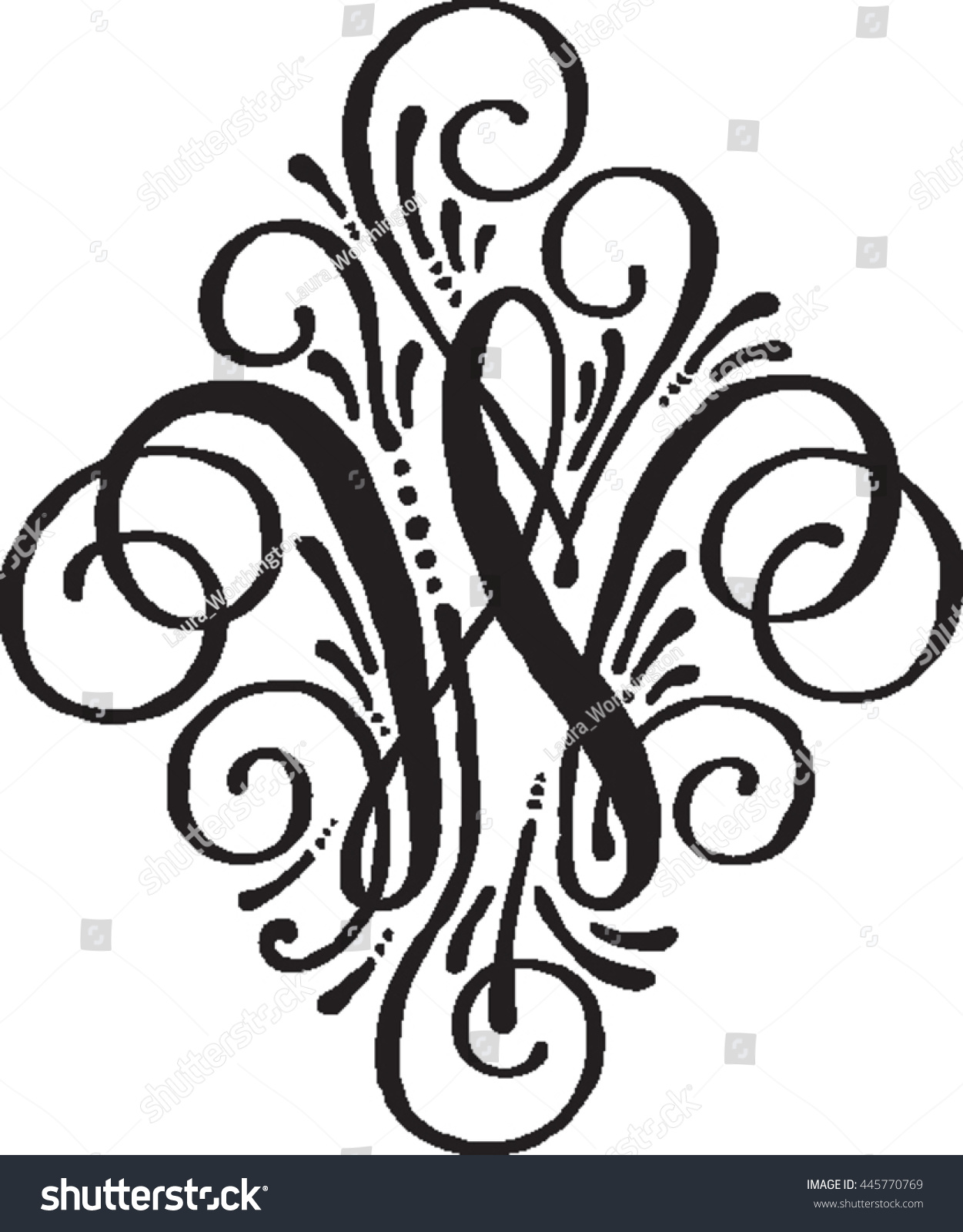 Letter W Monogram Stock Vector 445770769 - Shutterstock
