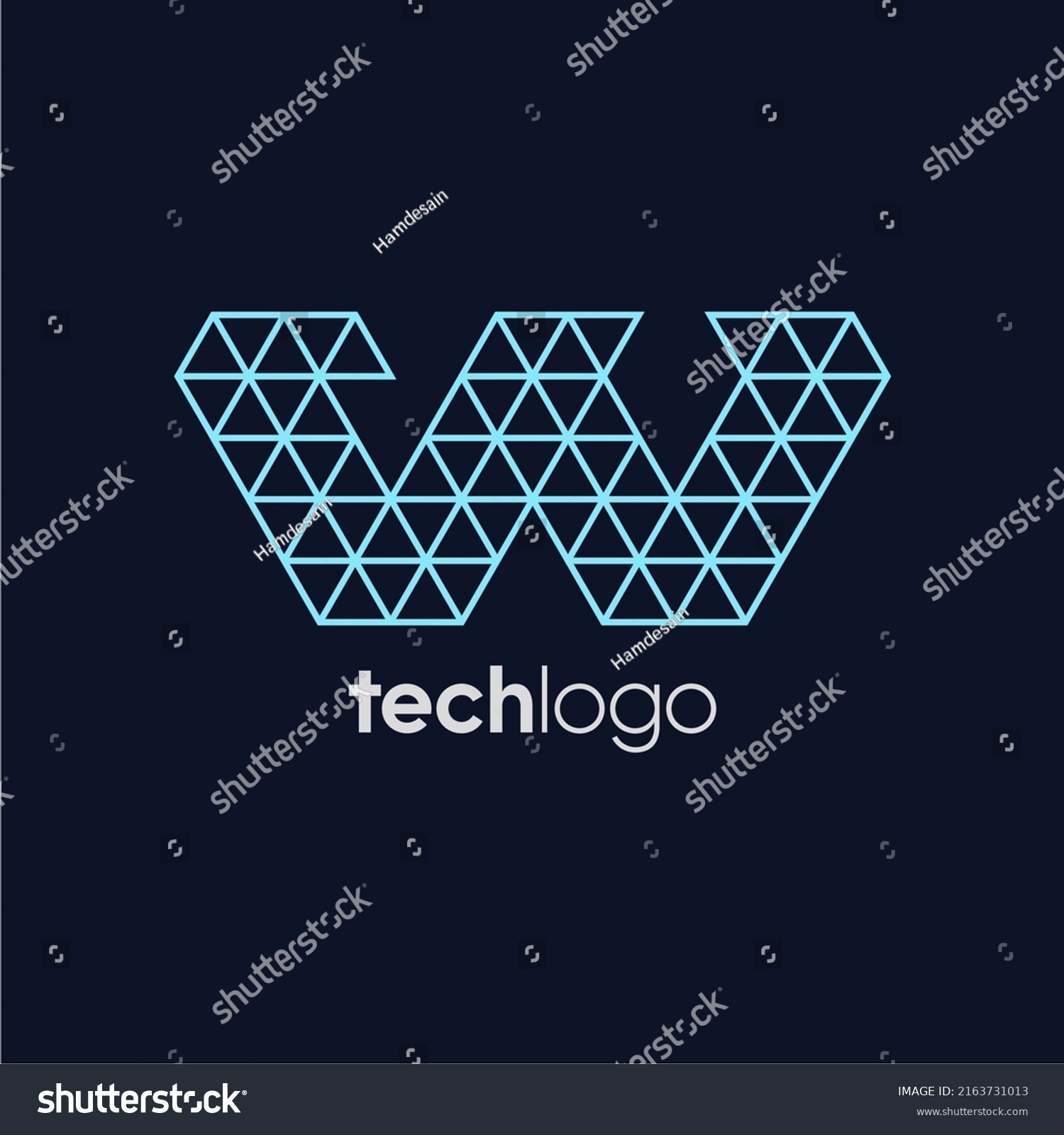 Letter W Triangle Polygon Tech Logo Stock Vector (Royalty Free ...